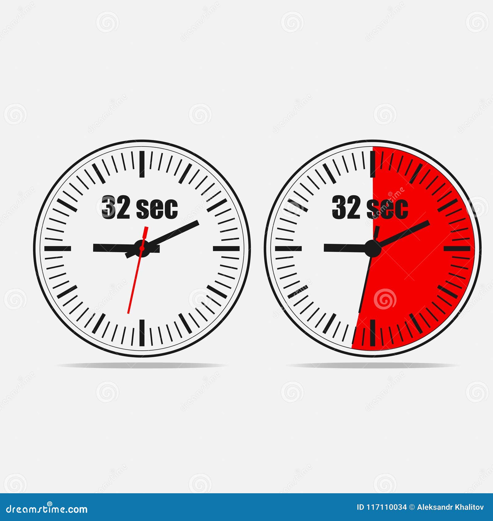 32 seconds clock stock illustration. Illustration of isolated - 117110034