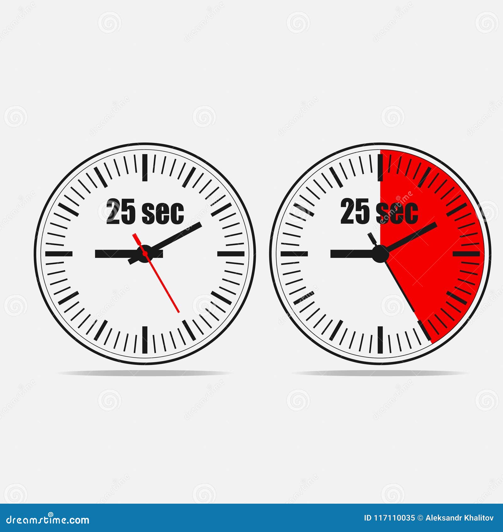 25 seconds clock stock illustration. Illustration of flat - 117110035