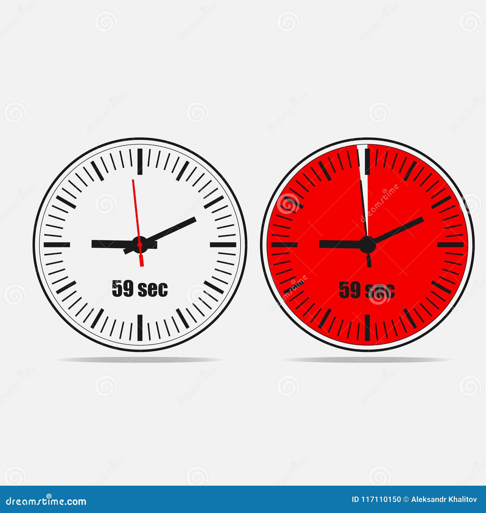 59 Seconds Clock Vector Icon Stock Illustration - Illustration of ...