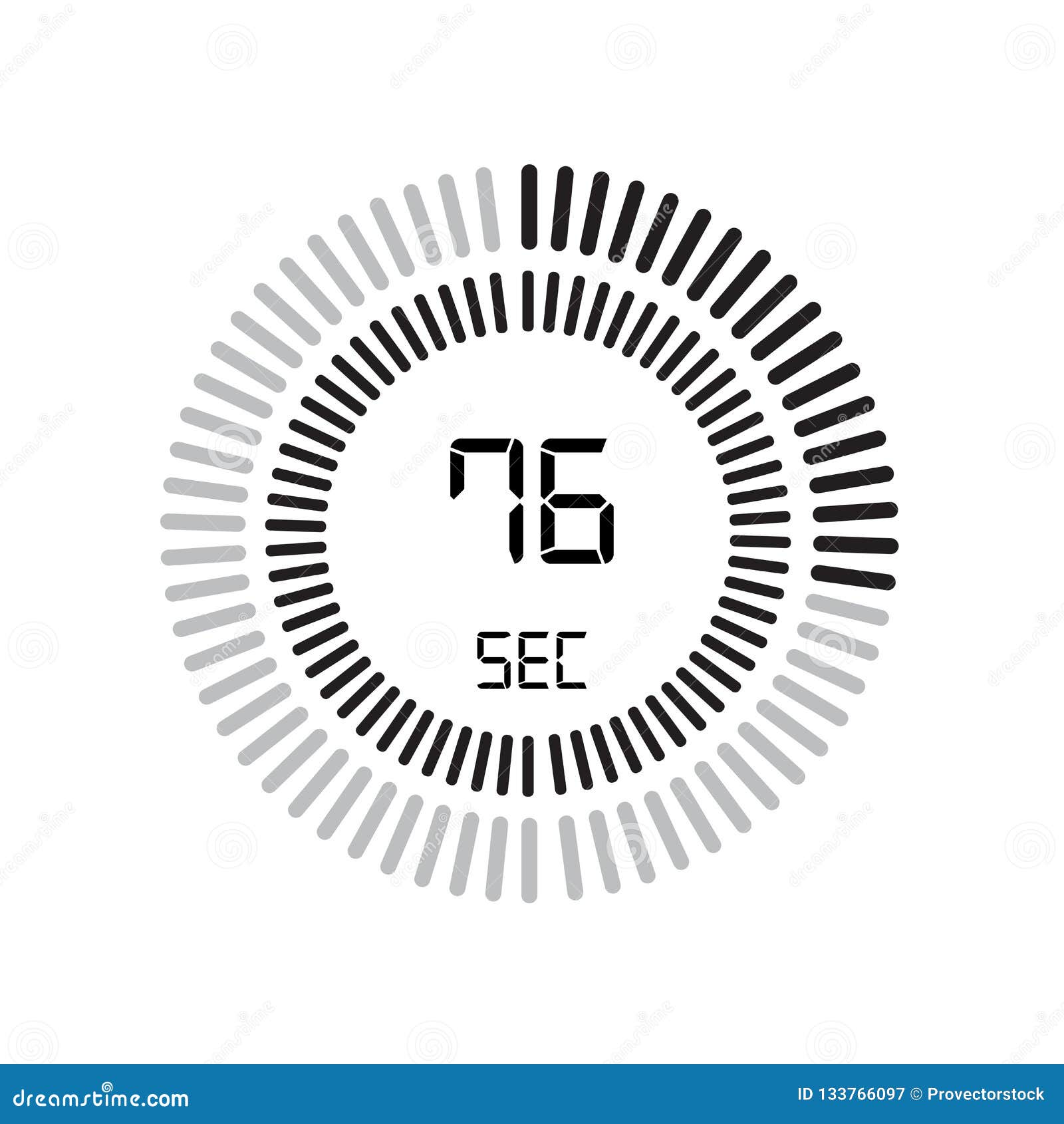 The 76 Seconds Icon, Digital Timer. Clock And Watch, Timer, Countdown ...