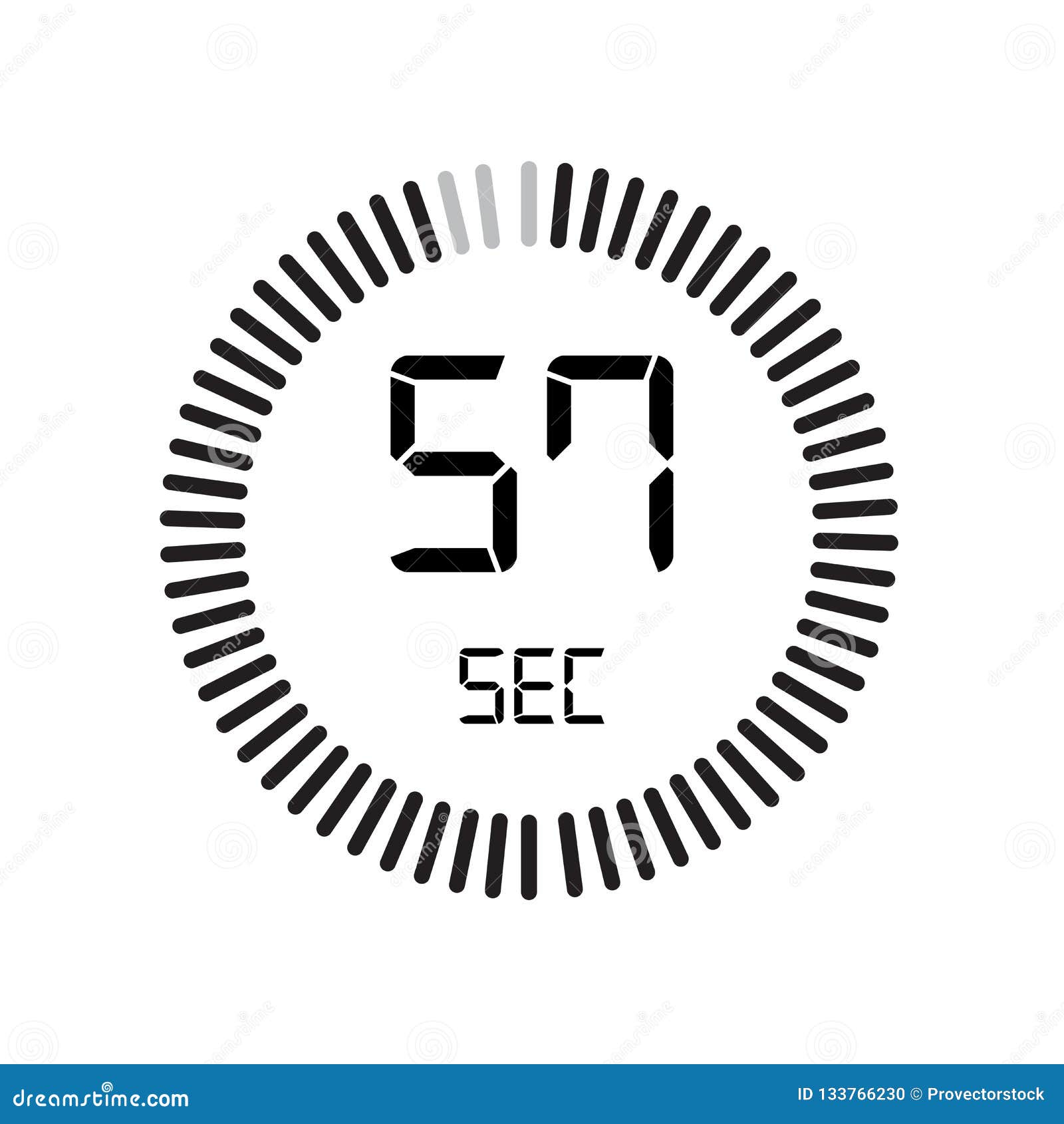 The 57 Seconds Icon, Digital Timer. Clock And Watch, Timer, Countdown ...