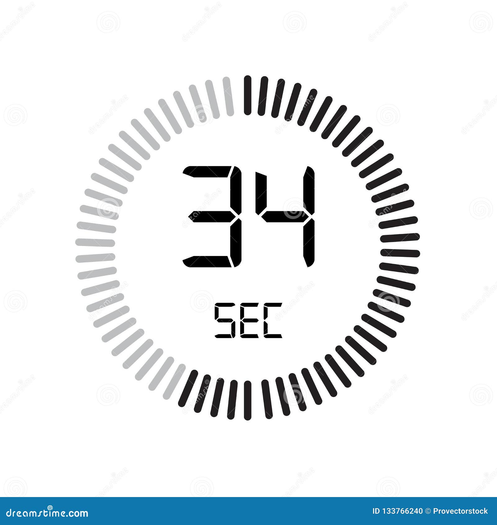 The 34 Seconds Icon Digital Timer Clock And Watch Timer Countdown