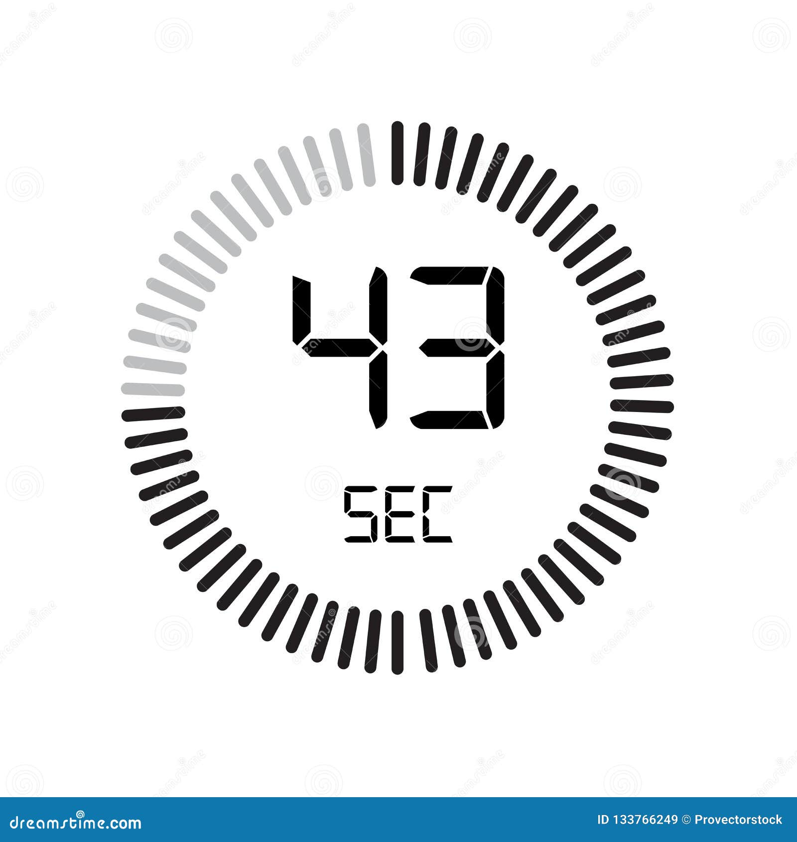 The 43 Seconds Icon, Digital Timer. Clock and Watch, Timer, Countdown ...