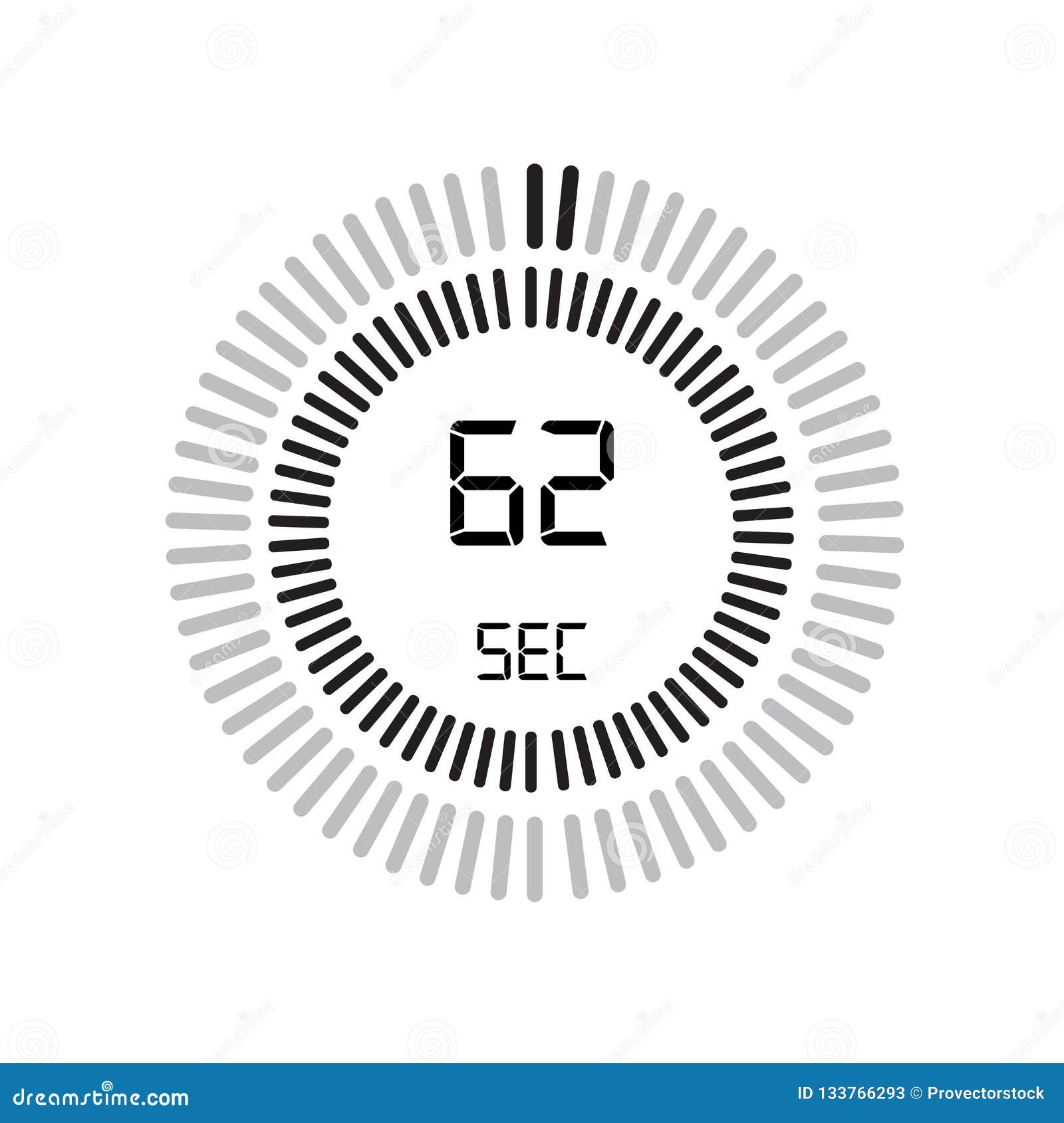 The 62 Seconds Icon, Digital Timer. Clock And Watch, Timer, Countdown ...