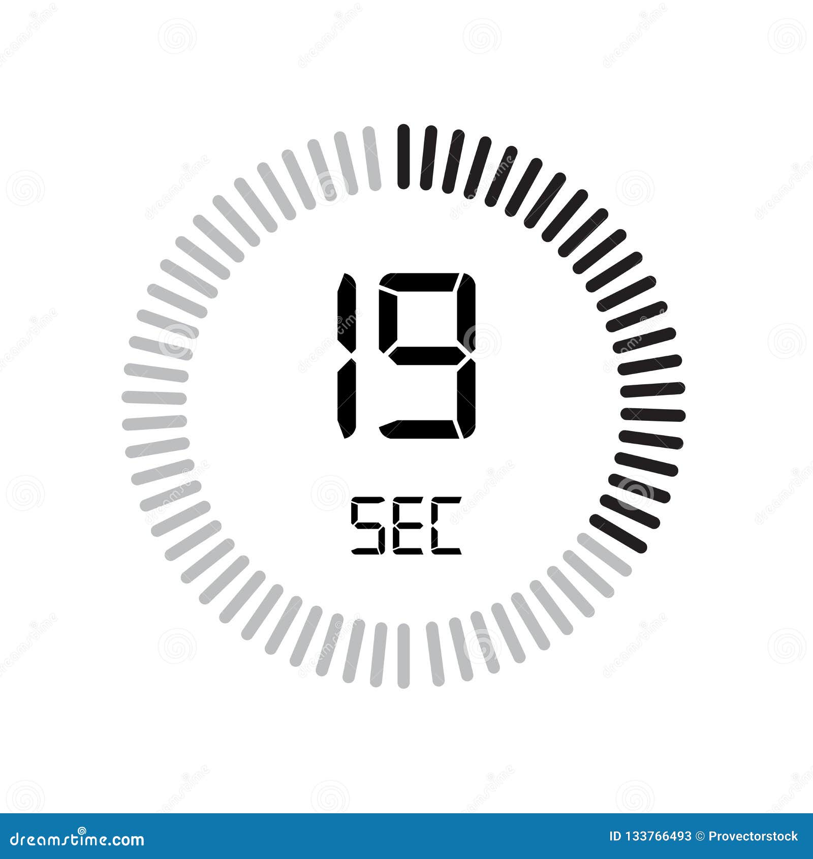 The 19 Seconds Icon Digital Timer Clock And Watch Timer Countdown