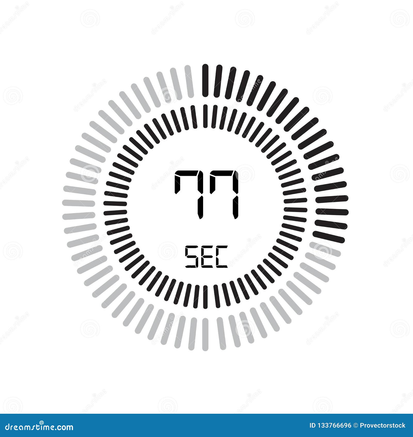The 77 Seconds Icon, Digital Timer. Clock and Watch, Timer, Countdown ...