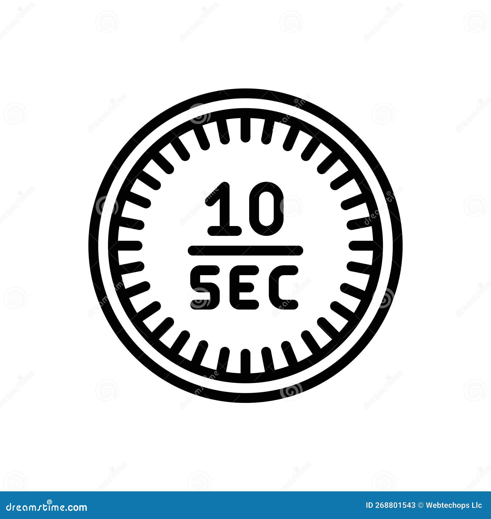 Black Line Icon for Seconds, Timer and Timepiece Stock Vector ...