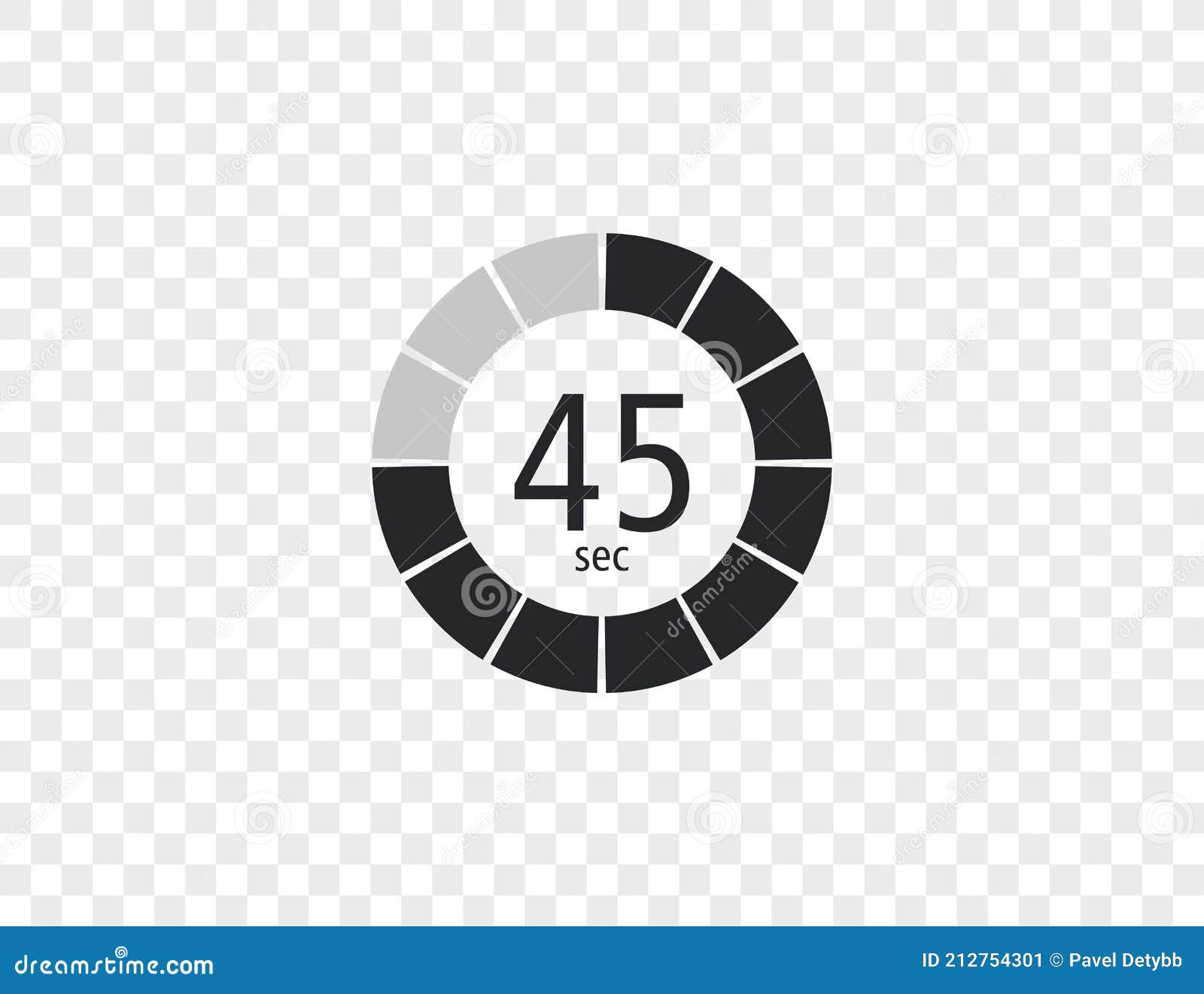 The 45 Seconds, Stopwatch, Digital Timer. Clock and Watch, Vector ...
