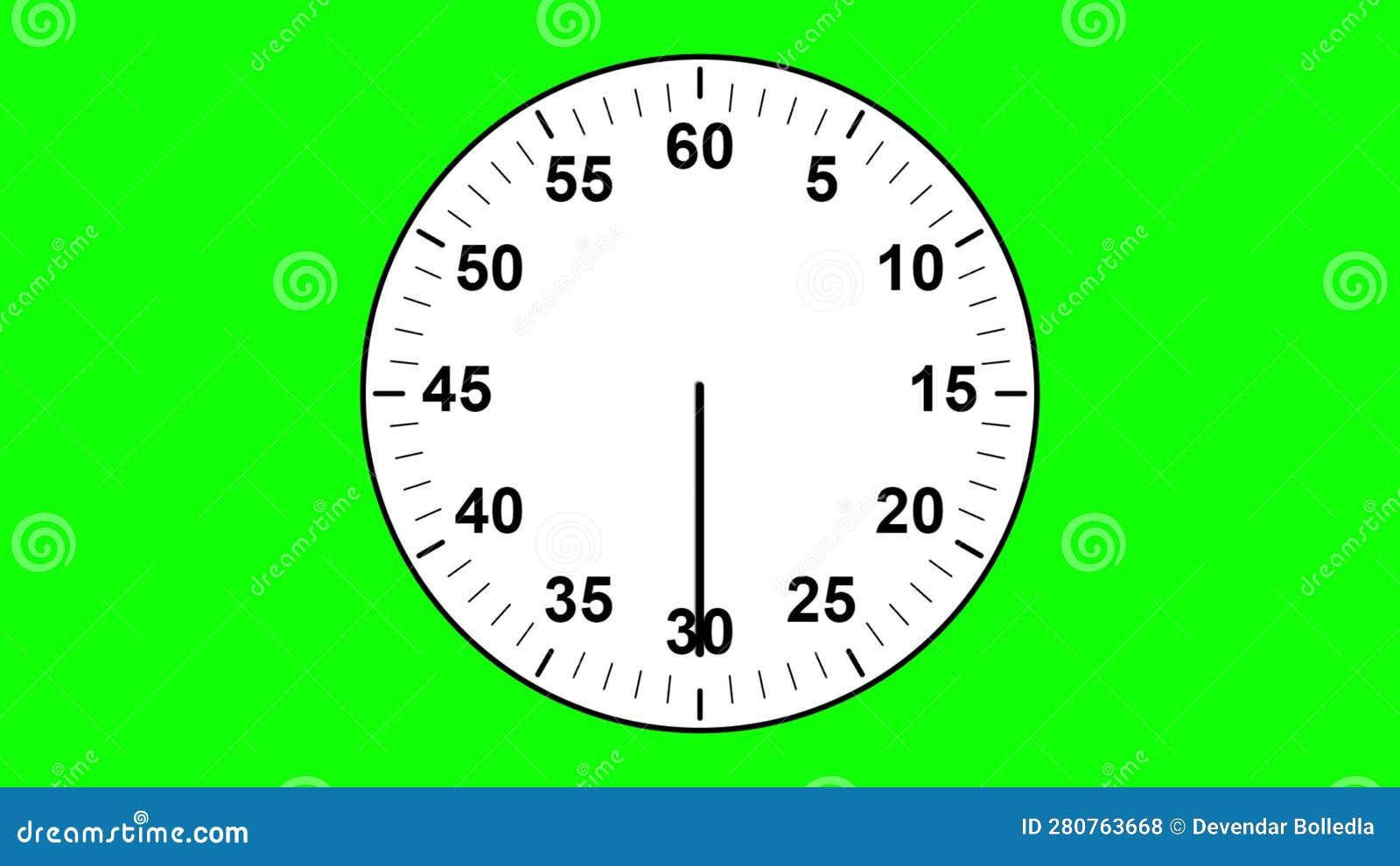 60 Seconds Timer Motion Graphics with Green Screen Background Stock ...