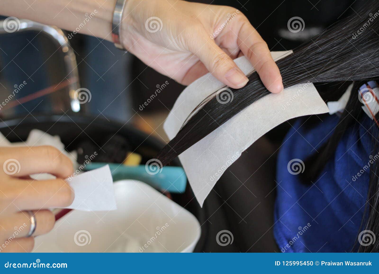 Secound Step of Roll the Hair in Perming Stock Photo - Image of ...
