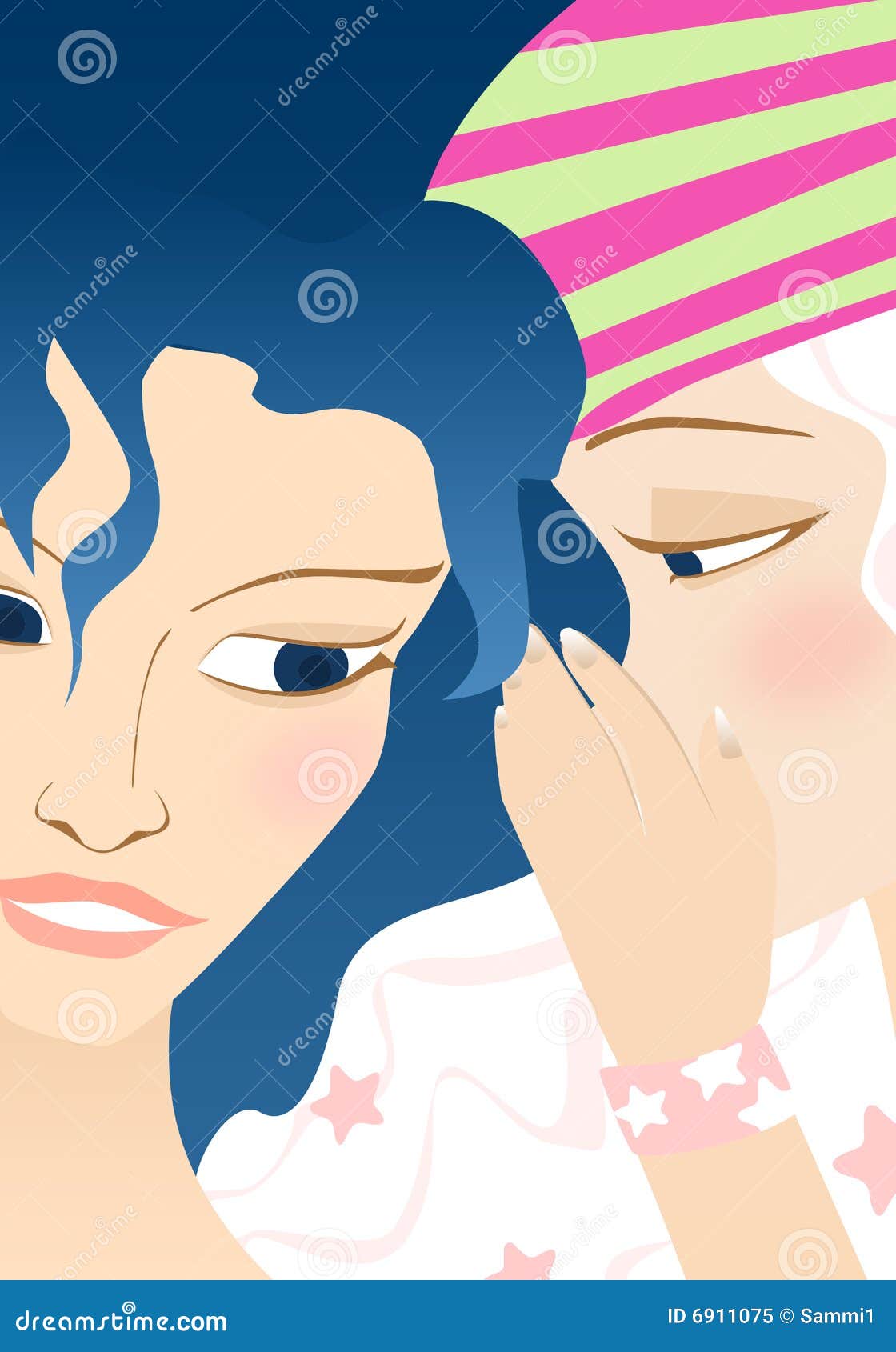 Intrigued Woman Cross Fingers Wait Surprise Vector | CartoonDealer.com ...