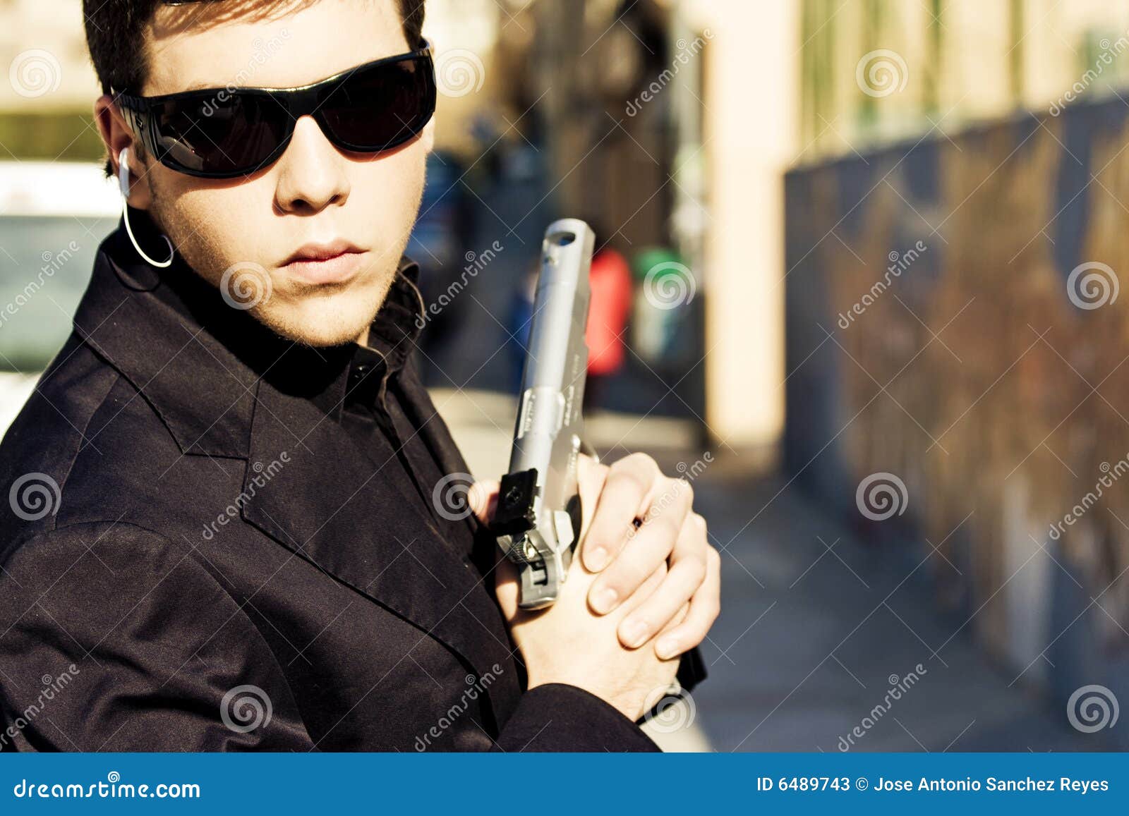 Secret agent stock image. Image of handgun, special, alert - 6489743