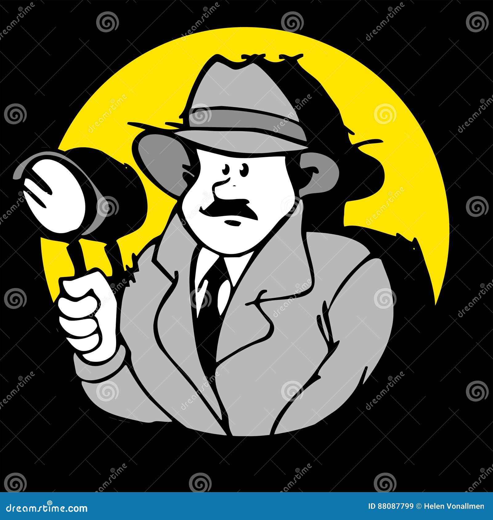 Secret Agent Or Detective Spy Cartoon Vector | CartoonDealer.com #88087799