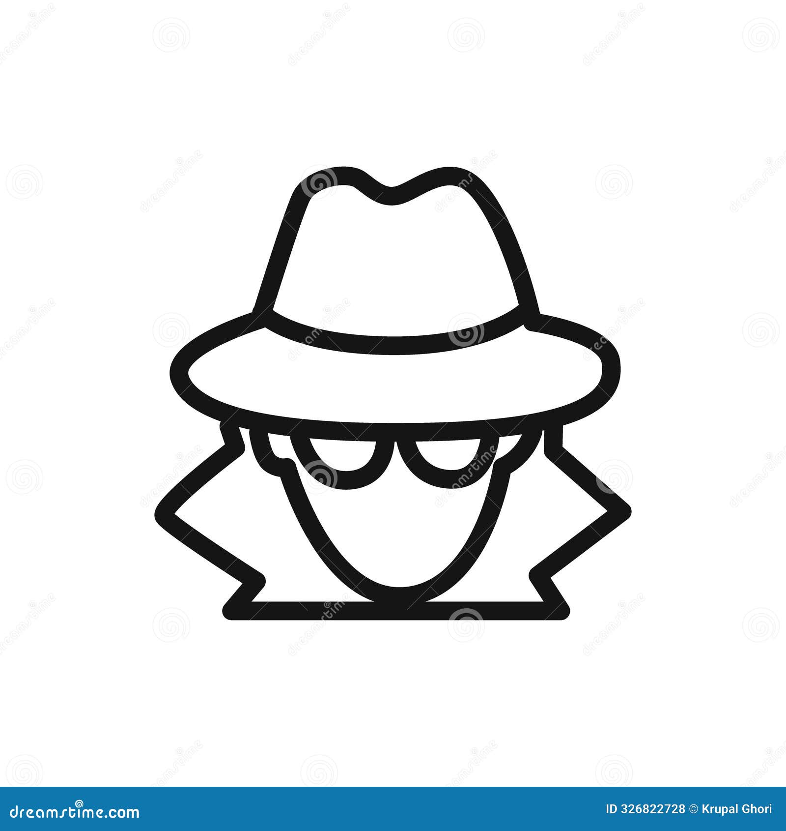 Secret Agent Icon Linear Vector Graphics Sign Stock Vector ...