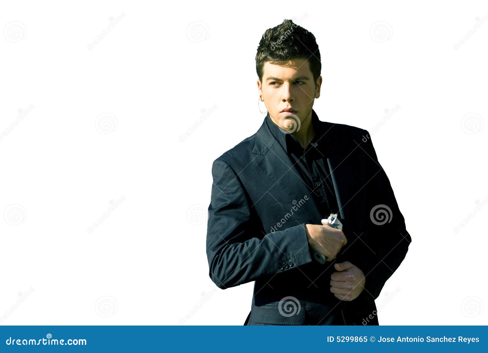 A Secret Agent Of The FBI Or KGB Eavesdrops On Headphones And Records ...