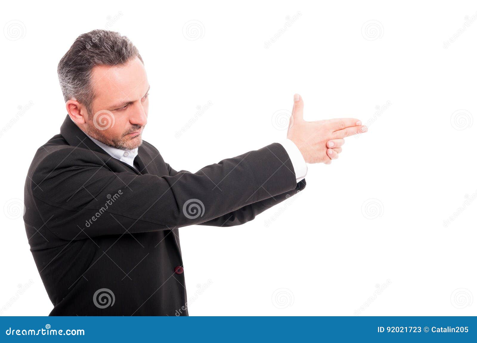 Secret Agent Taking Aim with His Hand Stock Image - Image of guard ...