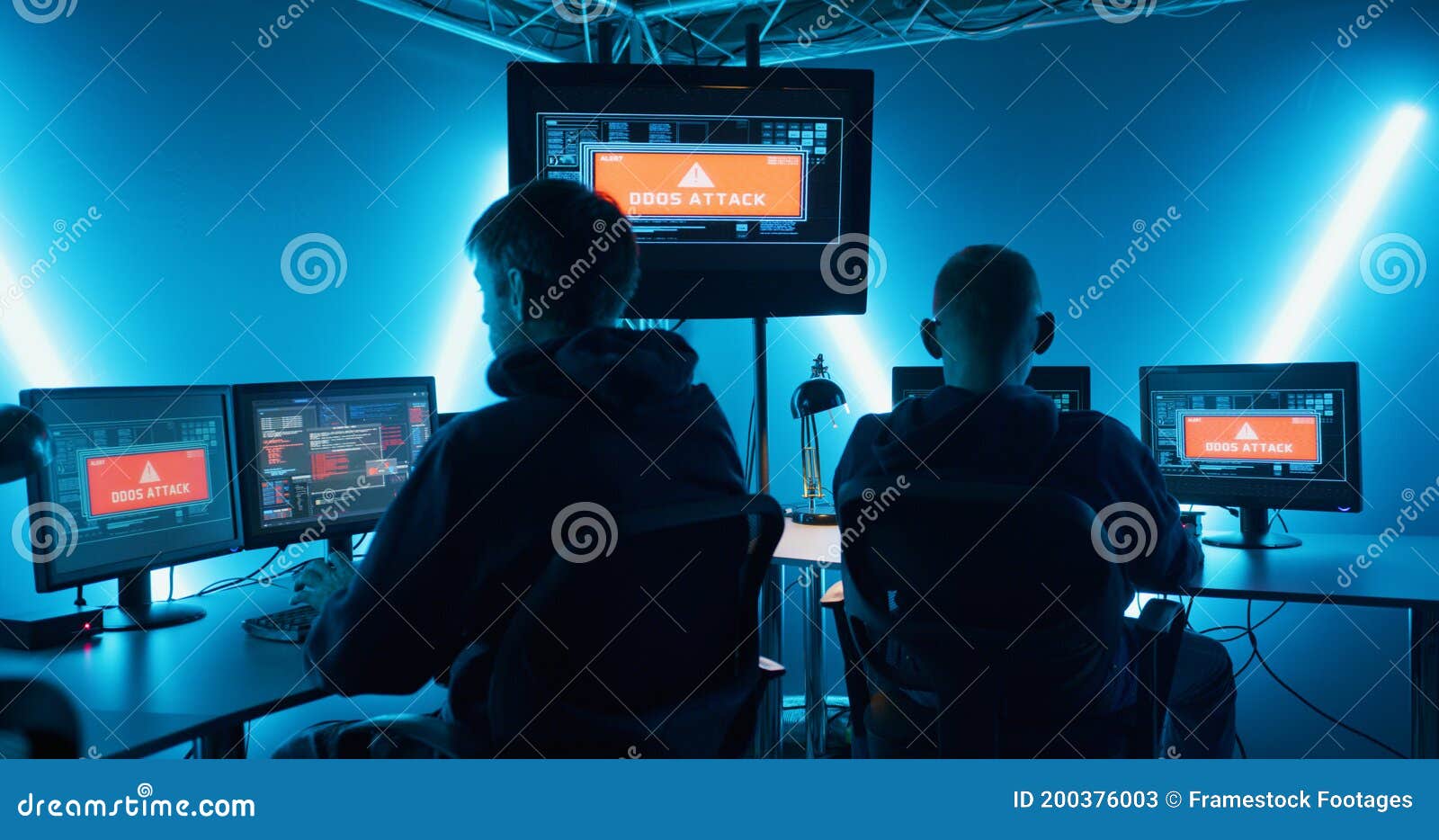 Secret Base with Hackers Working in Night Stock Image - Image of group ...