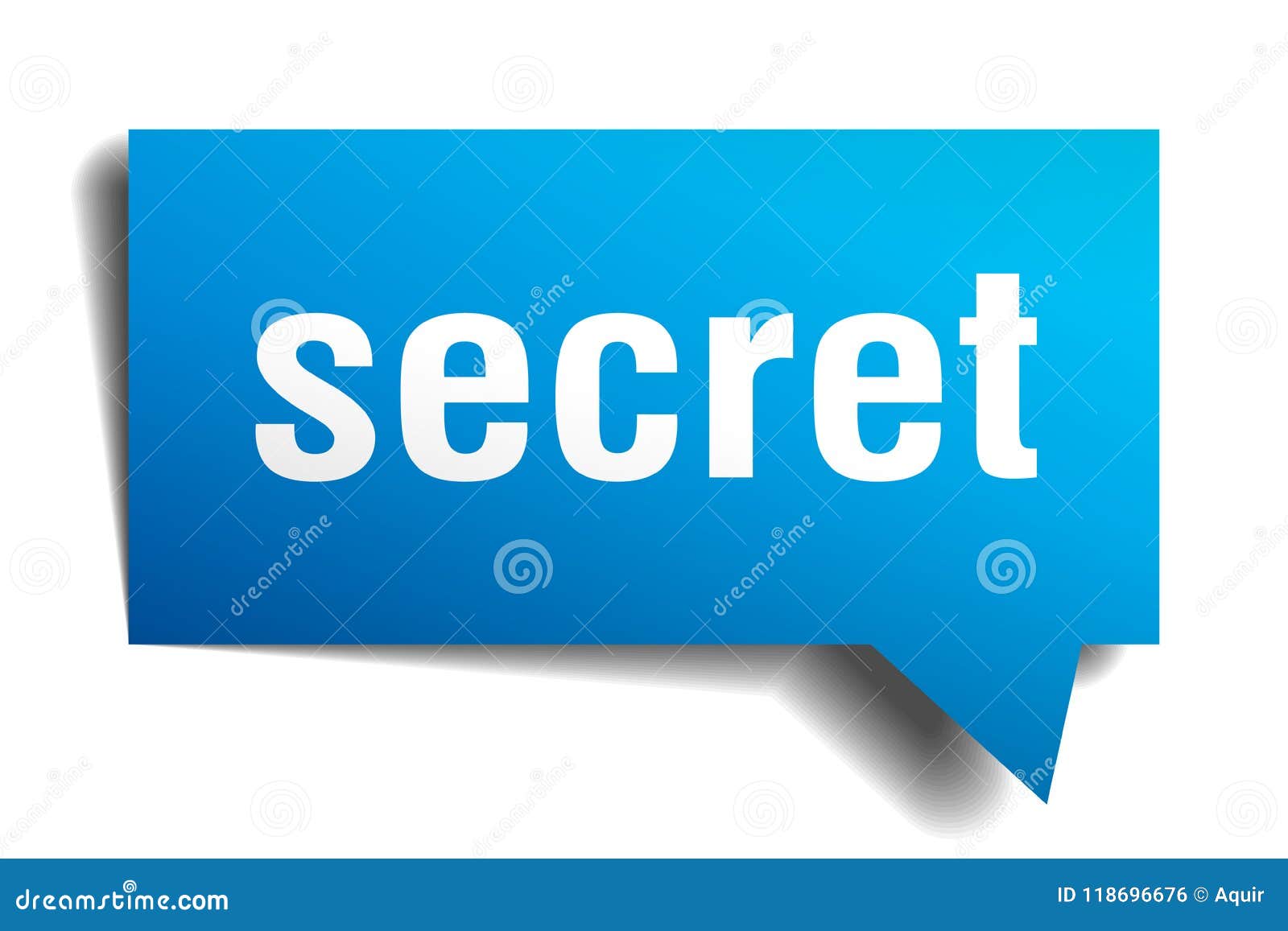 Secret Blue 3d Speech Bubble Stock Vector - Illustration of white ...