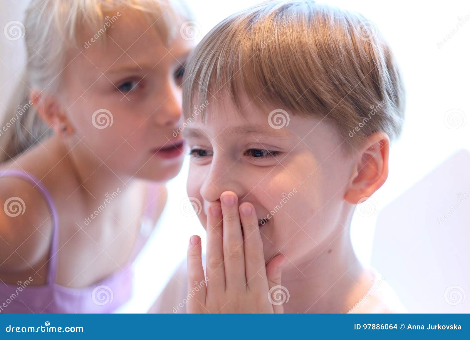 Secret children`s talk stock photo. Image of blurred - 97886064
