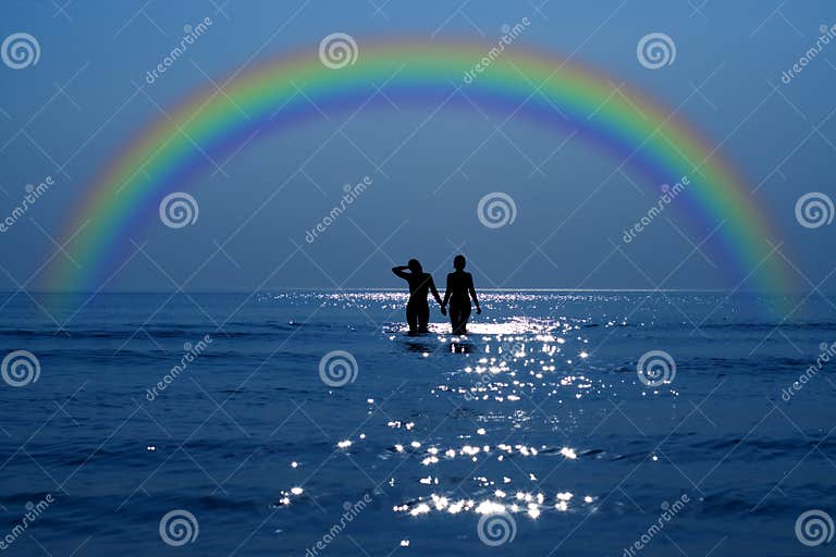Secret date under rainbow stock photo. Image of love, holiday - 2205580