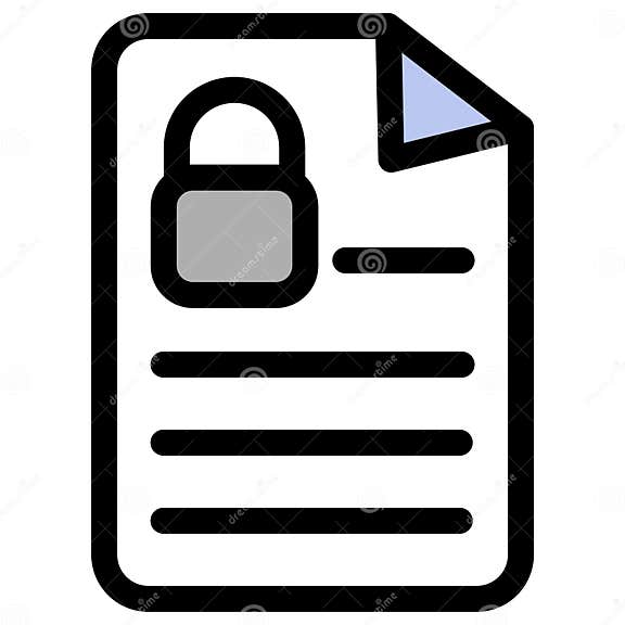 Secret Document with a Lock Icon Symbol - Top Secret or Secure Document ...