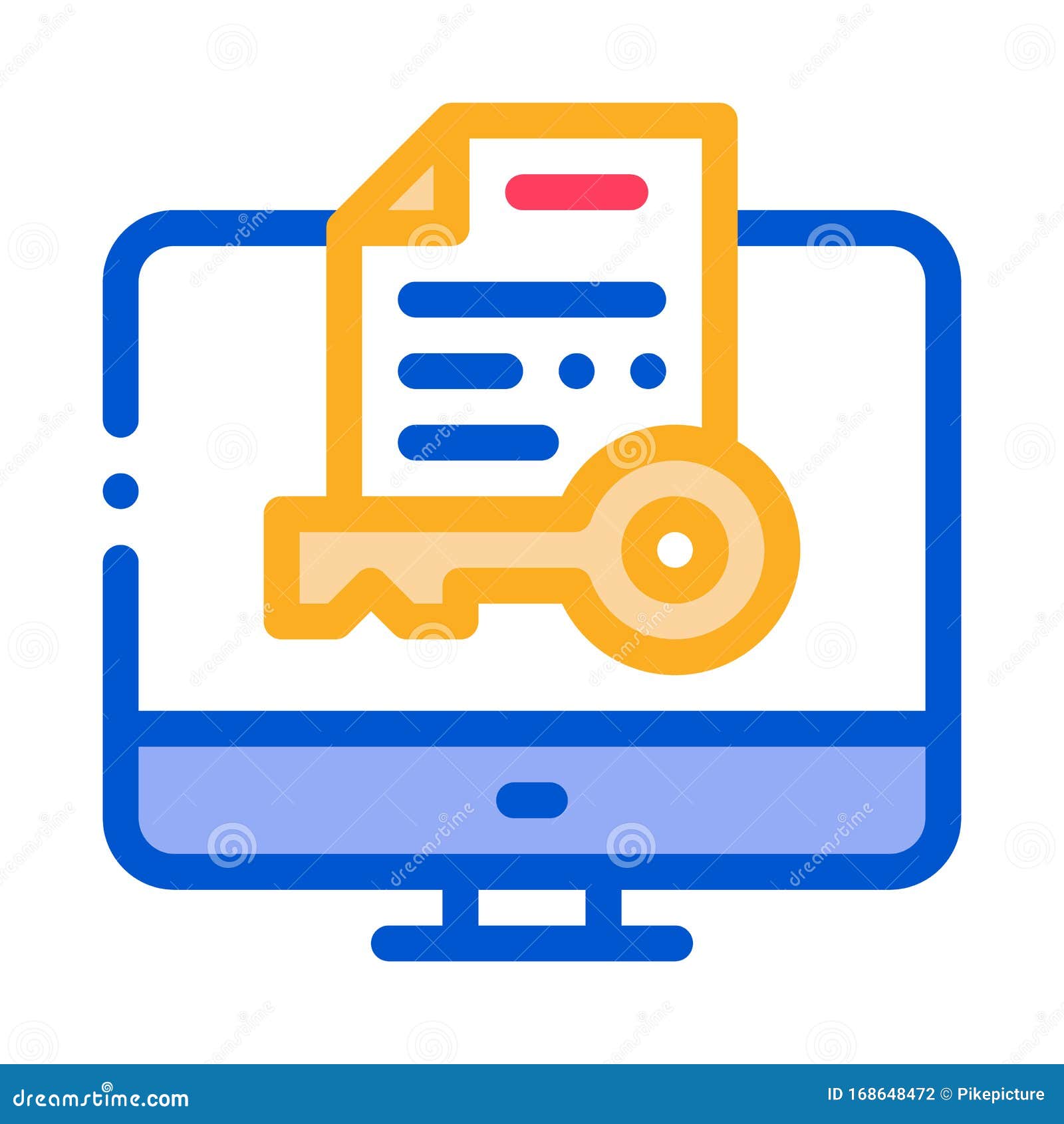 Secret Documents in Computer Icon Vector Outline Illustration Stock ...