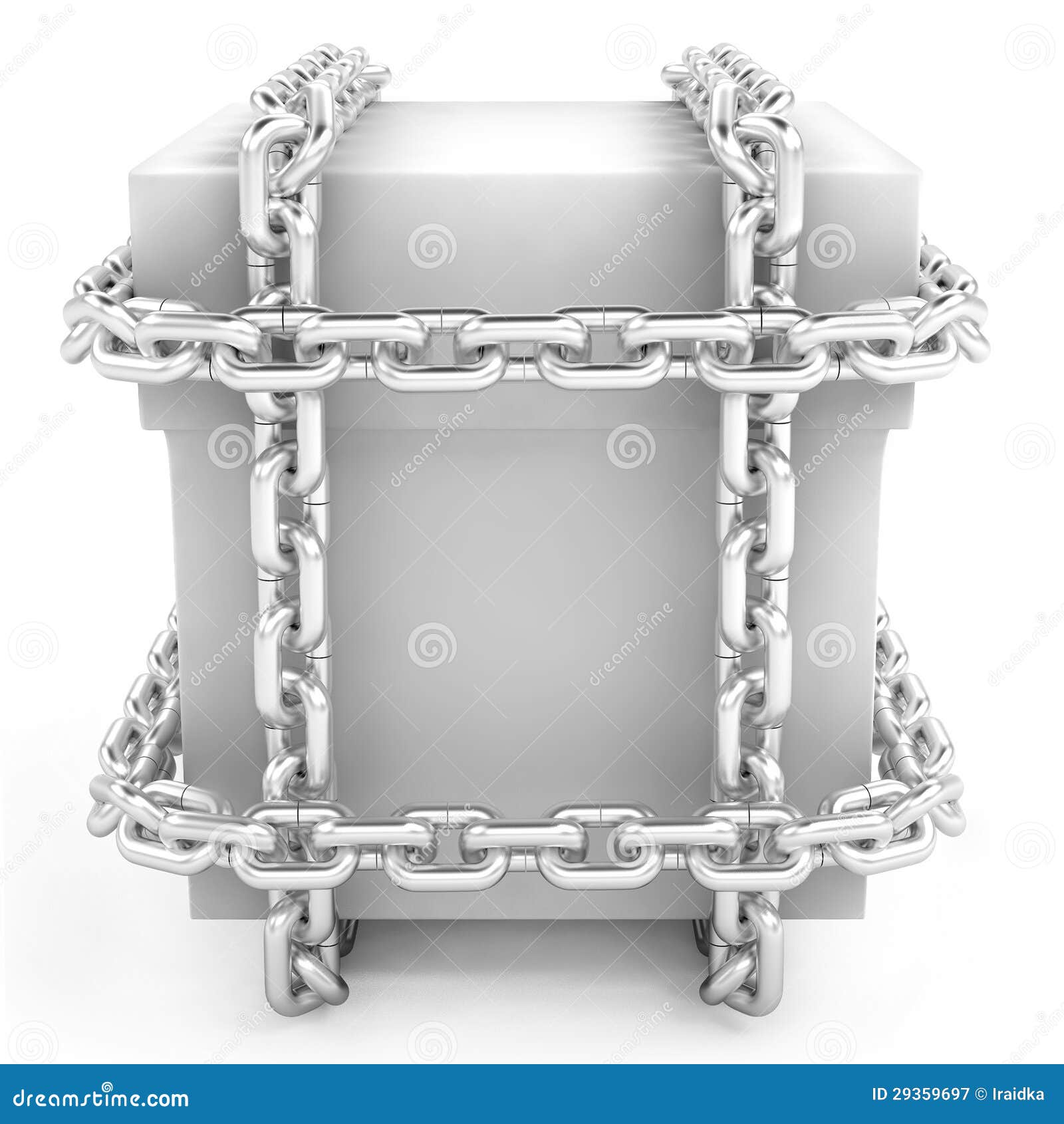 Secret Drawer in a Steel Chain on White Stock Illustration ...