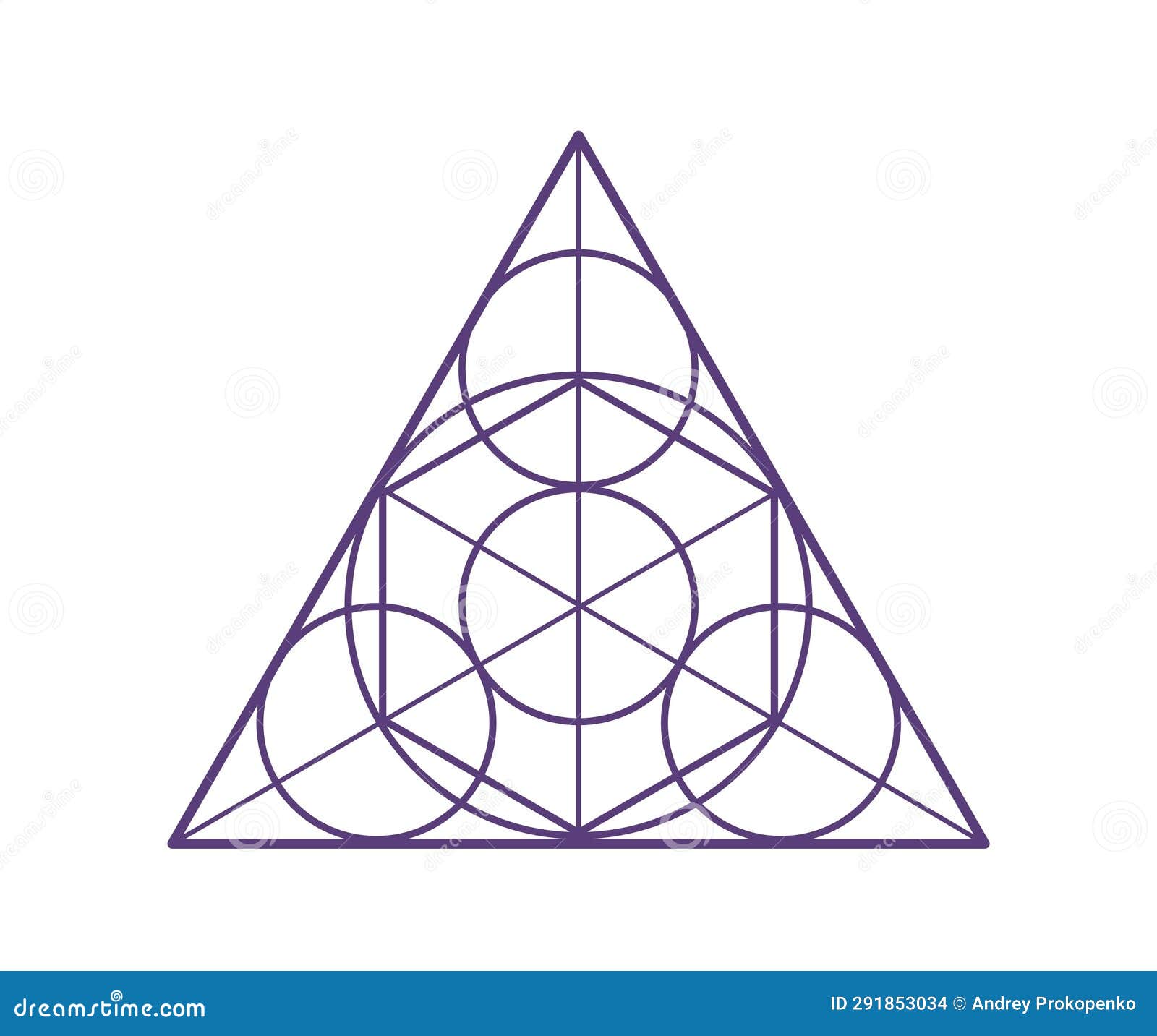 Secret Drawing of Circles Centered in a Triangle Stock Vector ...