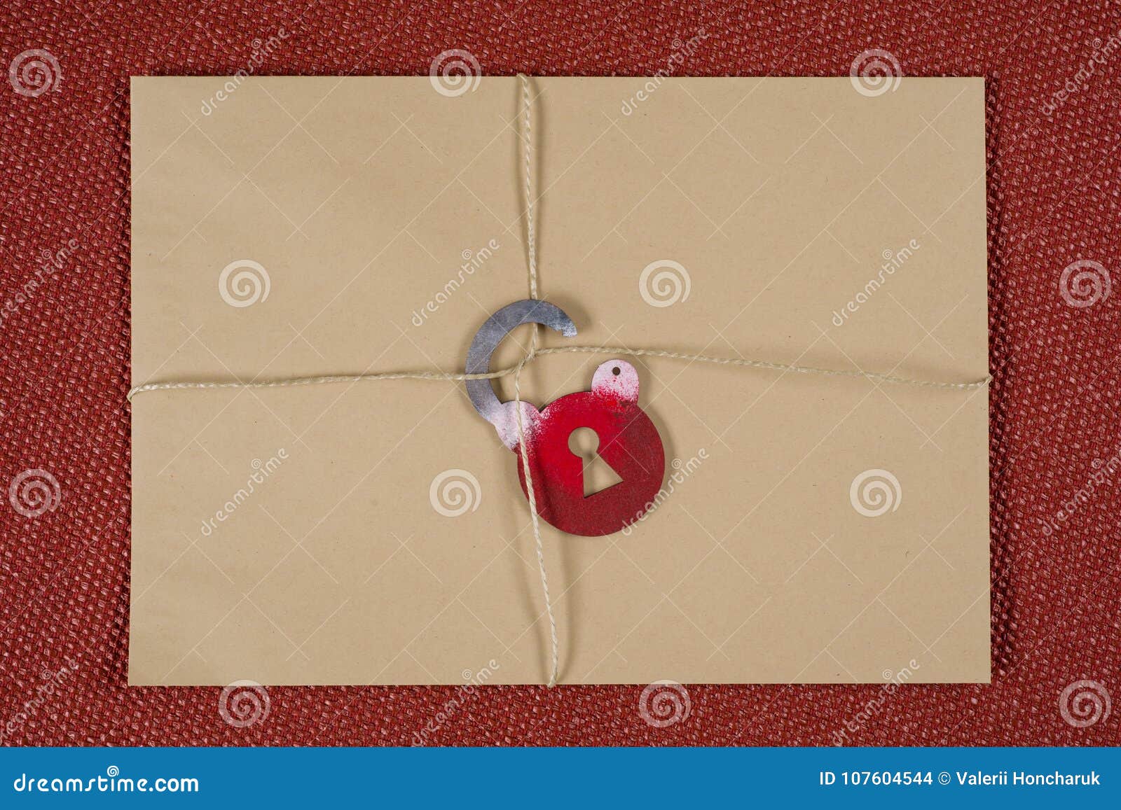 A Secret Envelope, a Parcel Bound with a Rope, with Symbolic Lock. Open ...