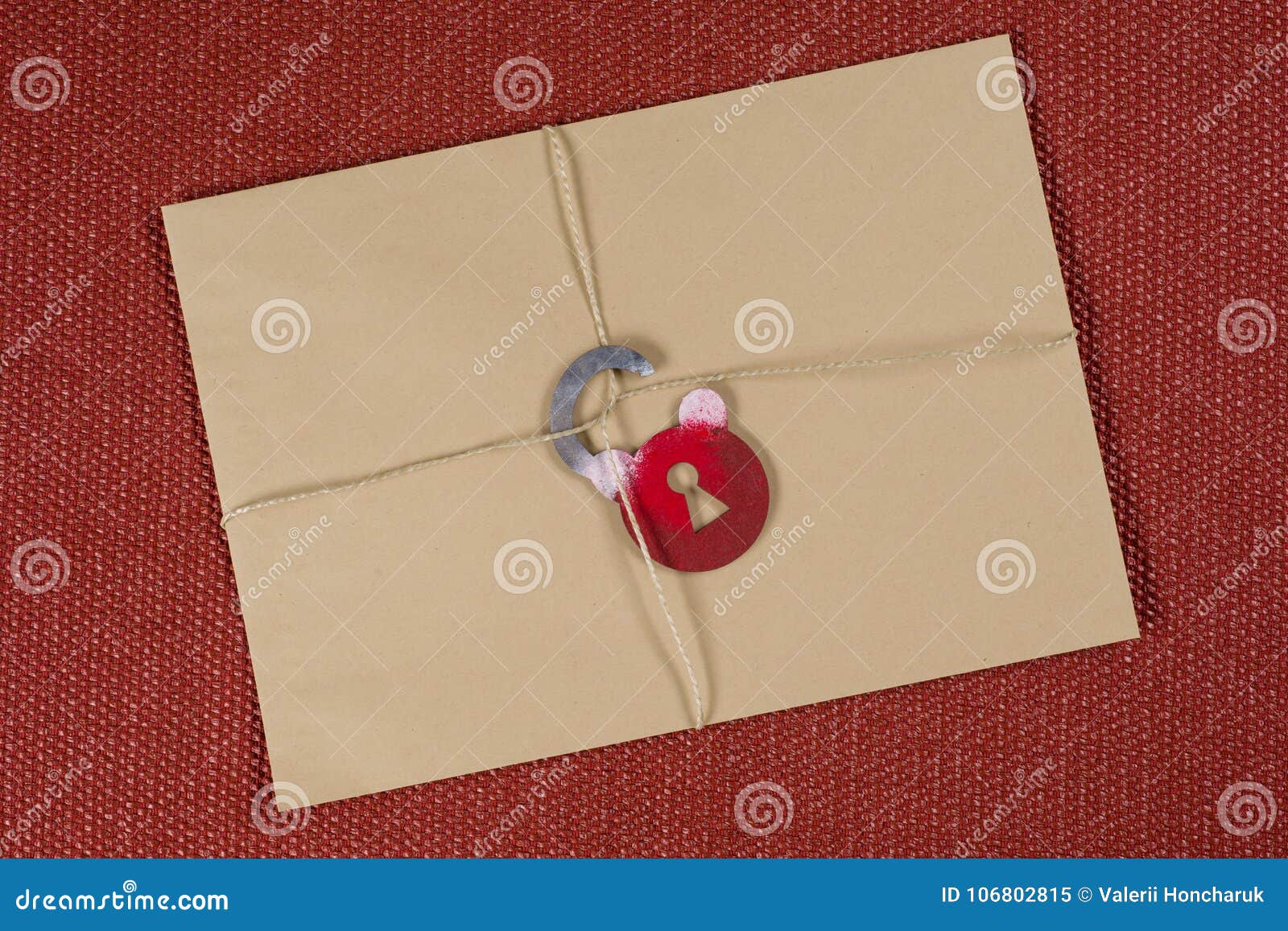 A Secret Envelope, a Parcel Bound with a Rope, with Symbolic Lock. Open ...