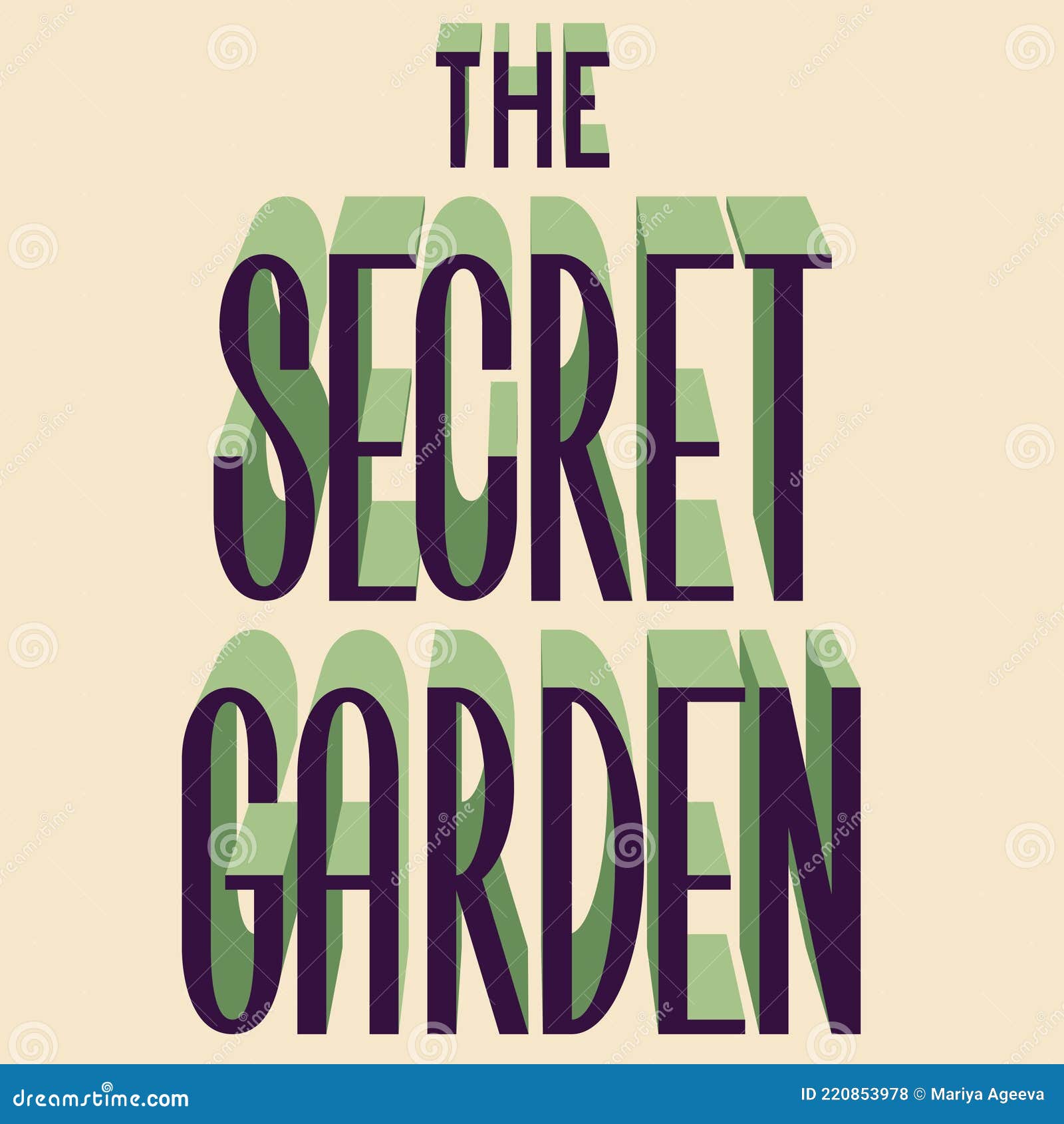 The Secret Garden. Lettering with Volume Stock Vector - Illustration of ...