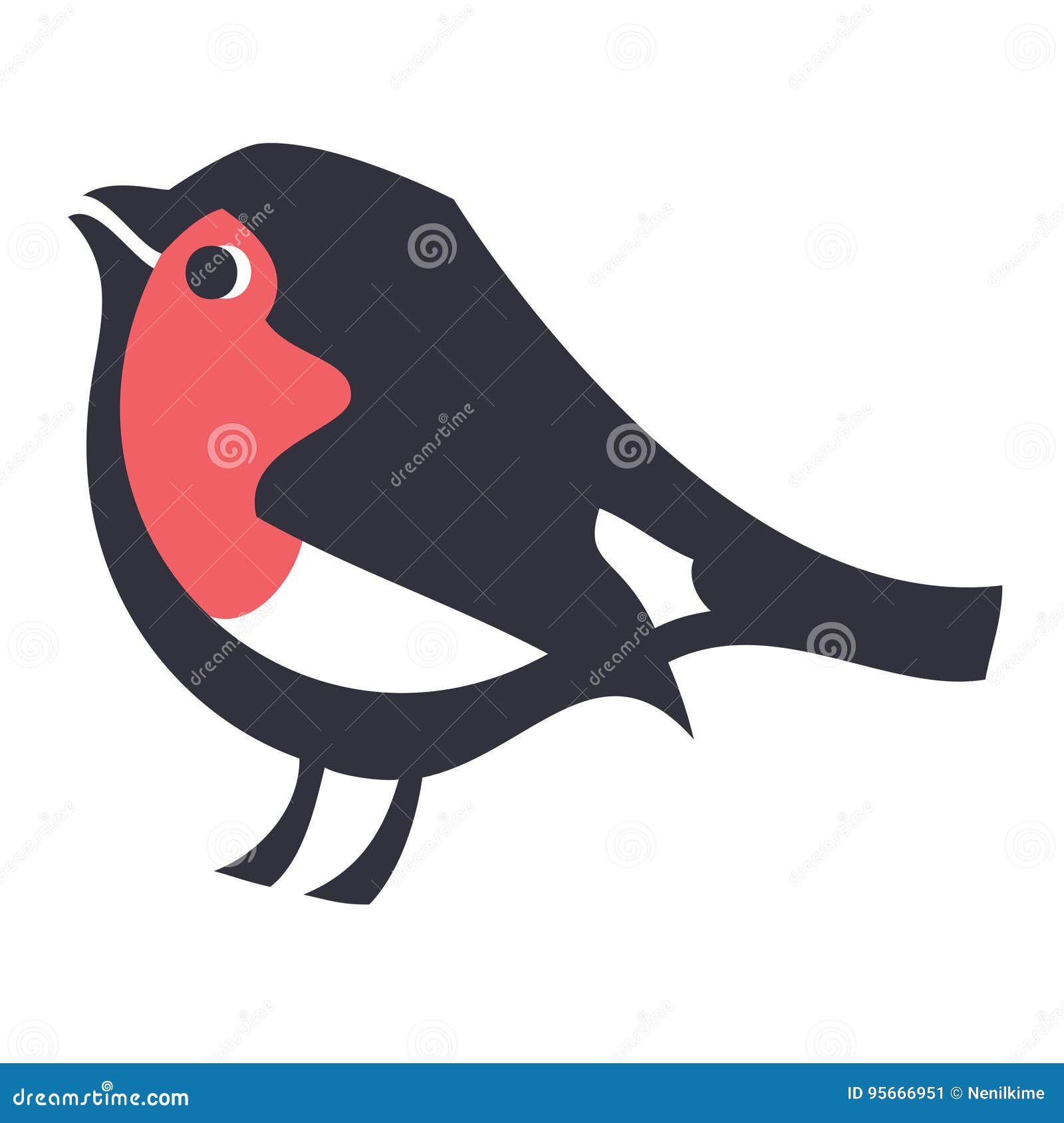 Secret Garden Robin Bird Icon Vector Illustration Stock Vector ...