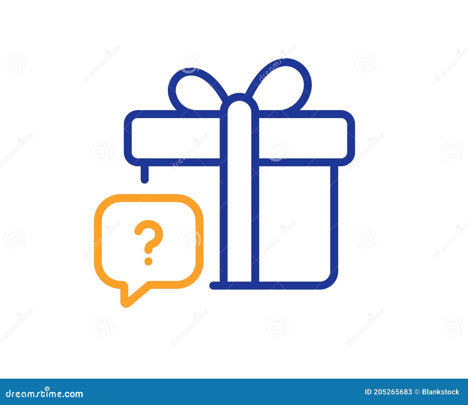 Secret Gift Line Icon. Unknown Present Box Sign. Vector Stock Vector ...