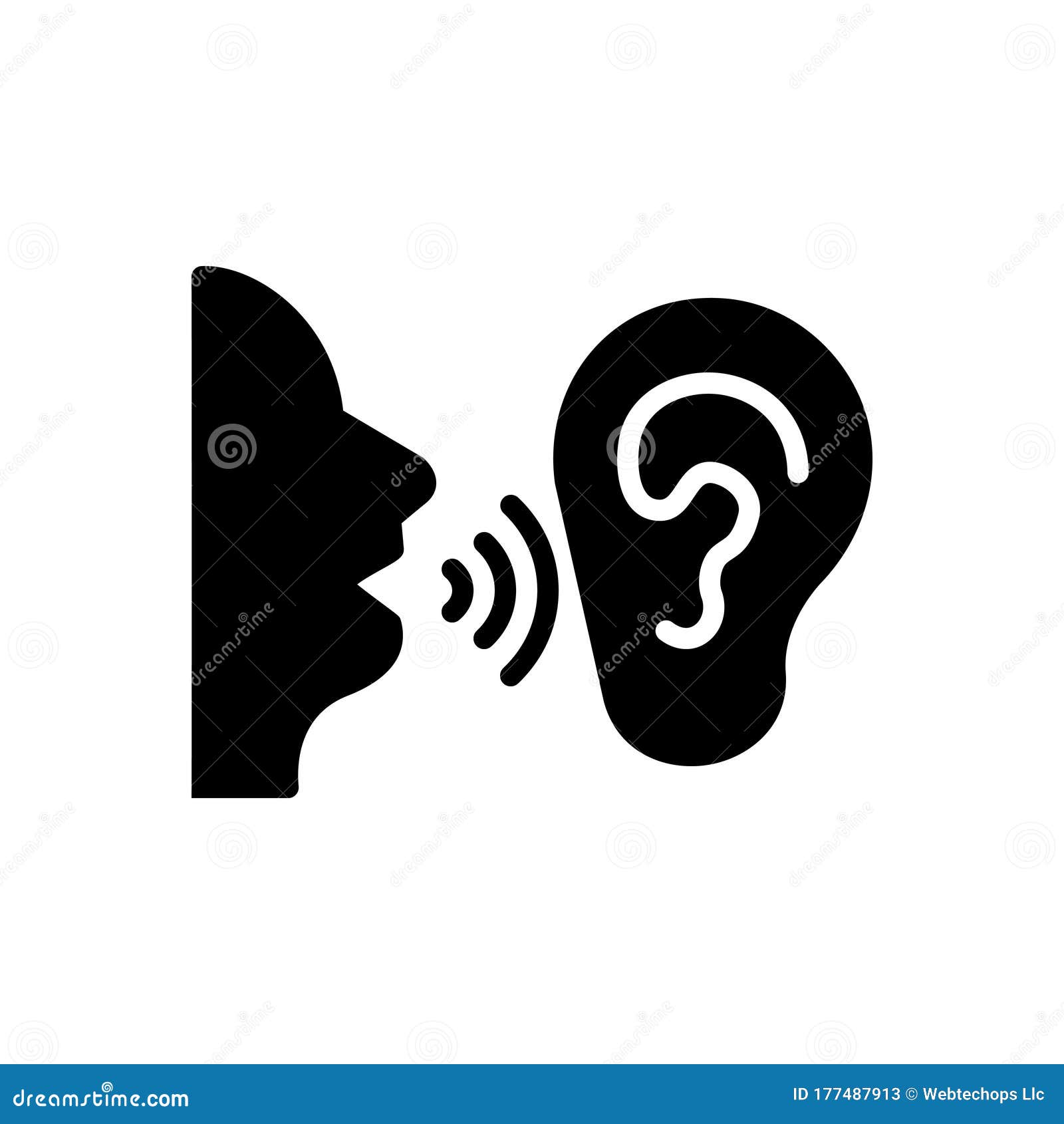 Black Solid Icon for Secret, Talk and Wave Stock Vector - Illustration ...