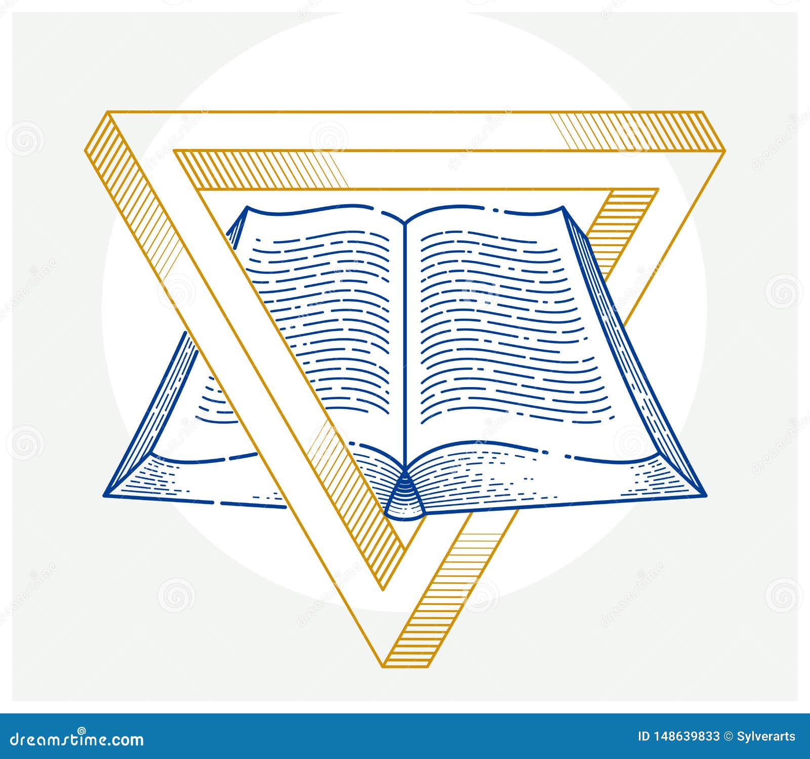 Secret Knowledge Vintage Open Book with Sacred Geometry Triangle ...
