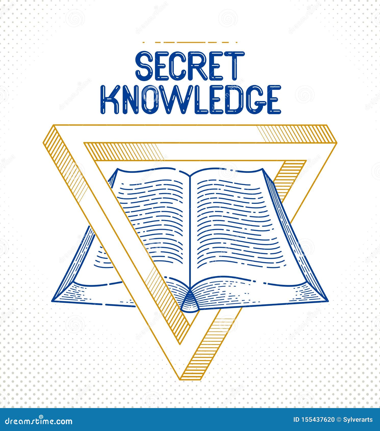 Secret Knowledge Vintage Open Book with Sacred Geometry Triangle ...