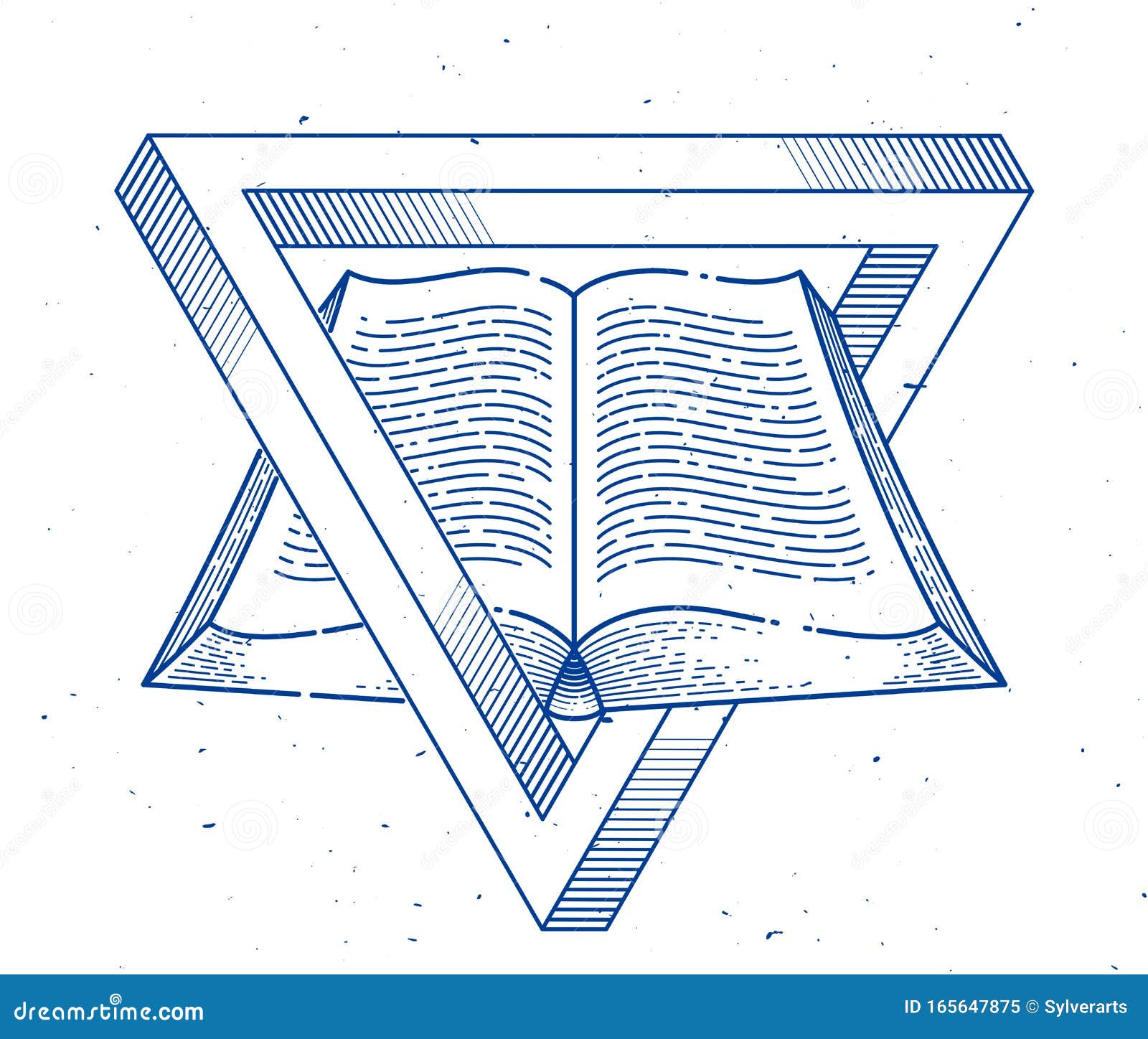 Secret Knowledge Vintage Open Book With Sacred Geometry Triangle ...