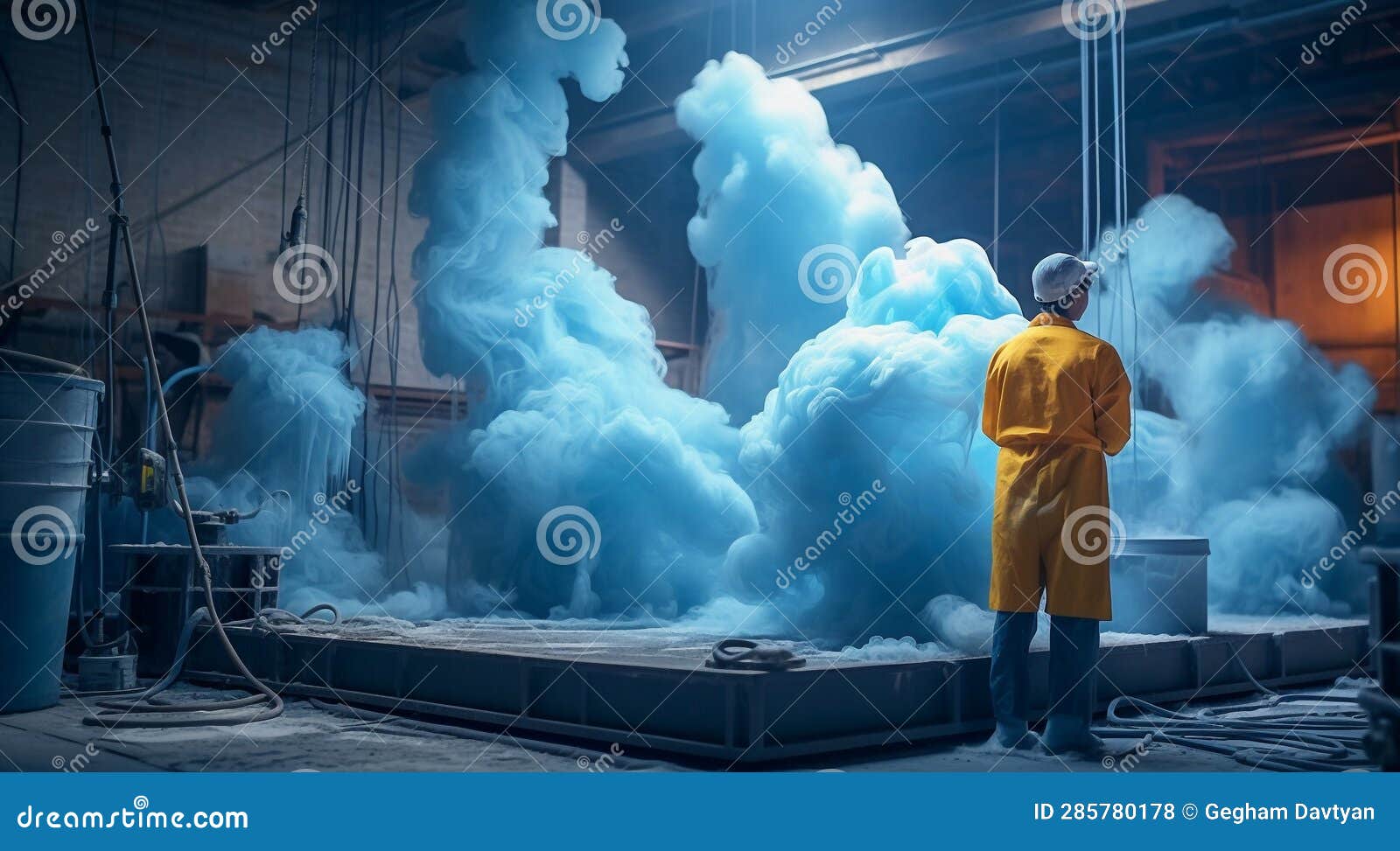 Secret Worker Working in the Secret Factory, Secret Laboratory Stock ...