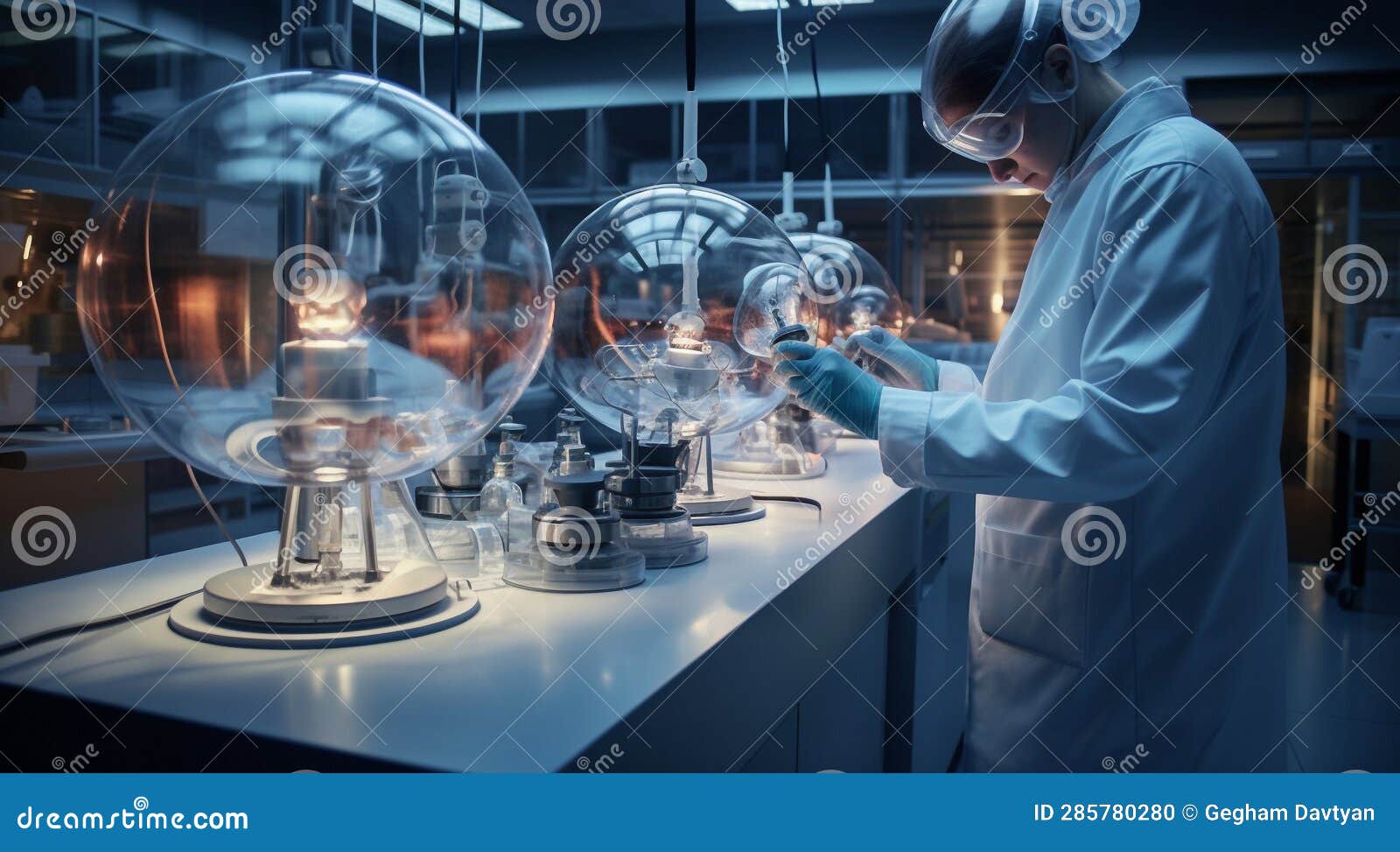 Secret Worker Working in the Secret Factory, Secret Laboratory Stock ...