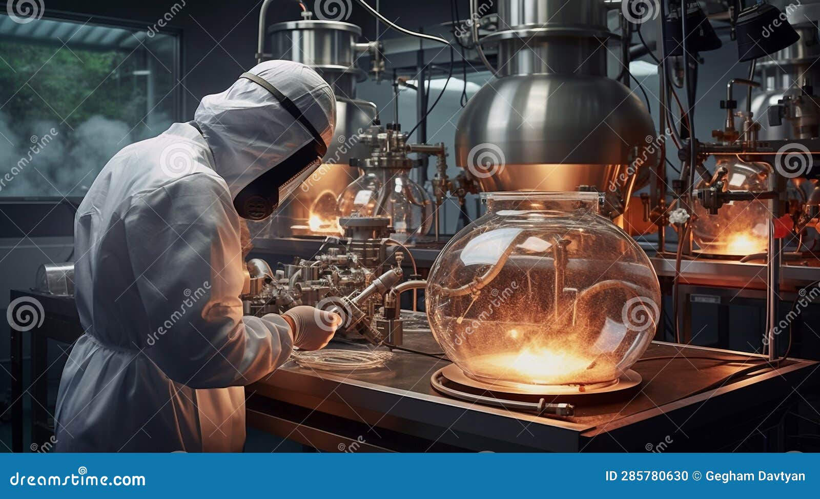 Secret Worker Working in the Secret Factory, Secret Laboratory Stock ...