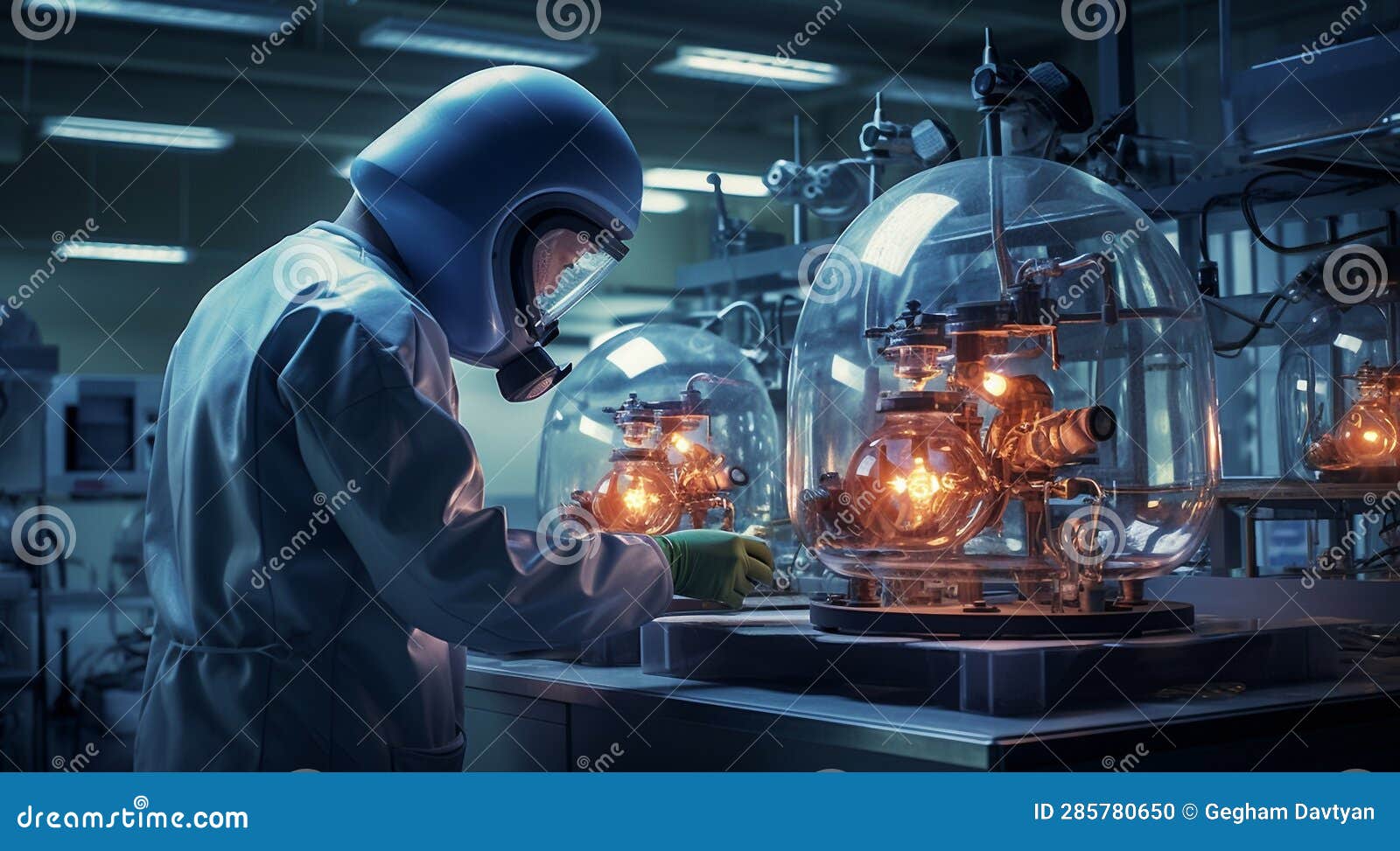 Secret Worker Working in the Secret Factory, Secret Laboratory Stock ...