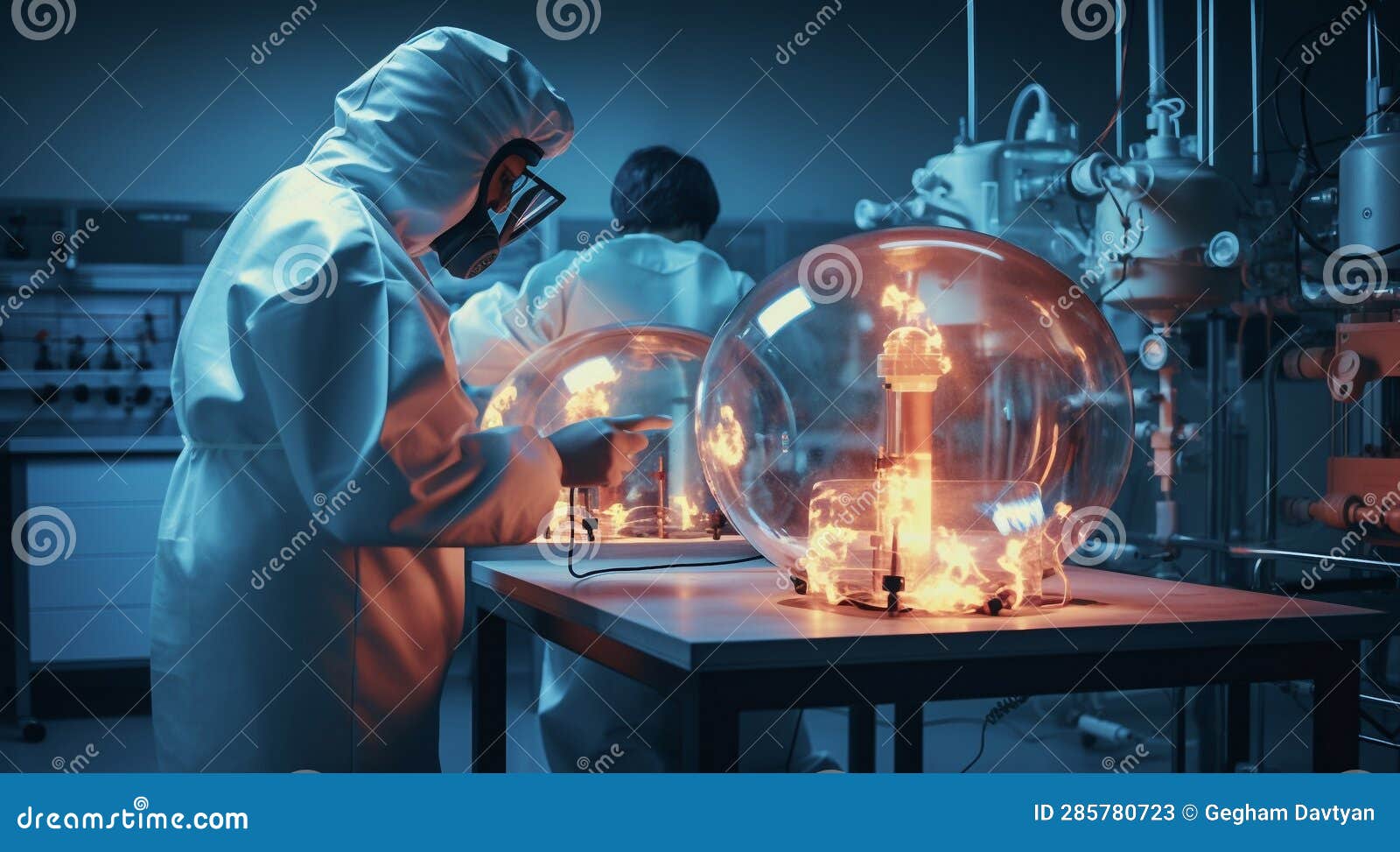 Secret Worker Working in the Secret Factory, Secret Laboratory Stock ...