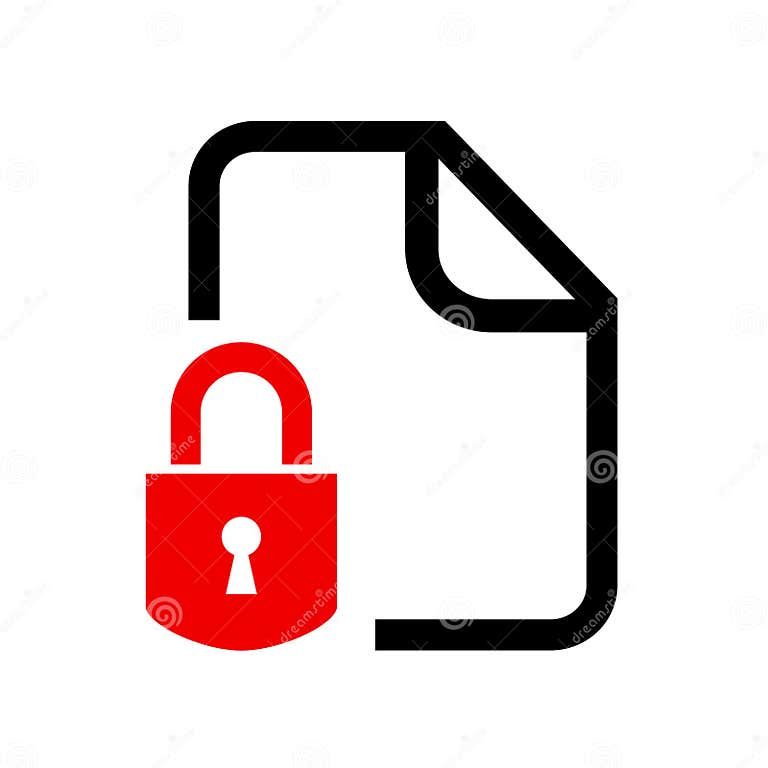 Secret Locked Document Icon Stock Vector - Illustration of label, data ...