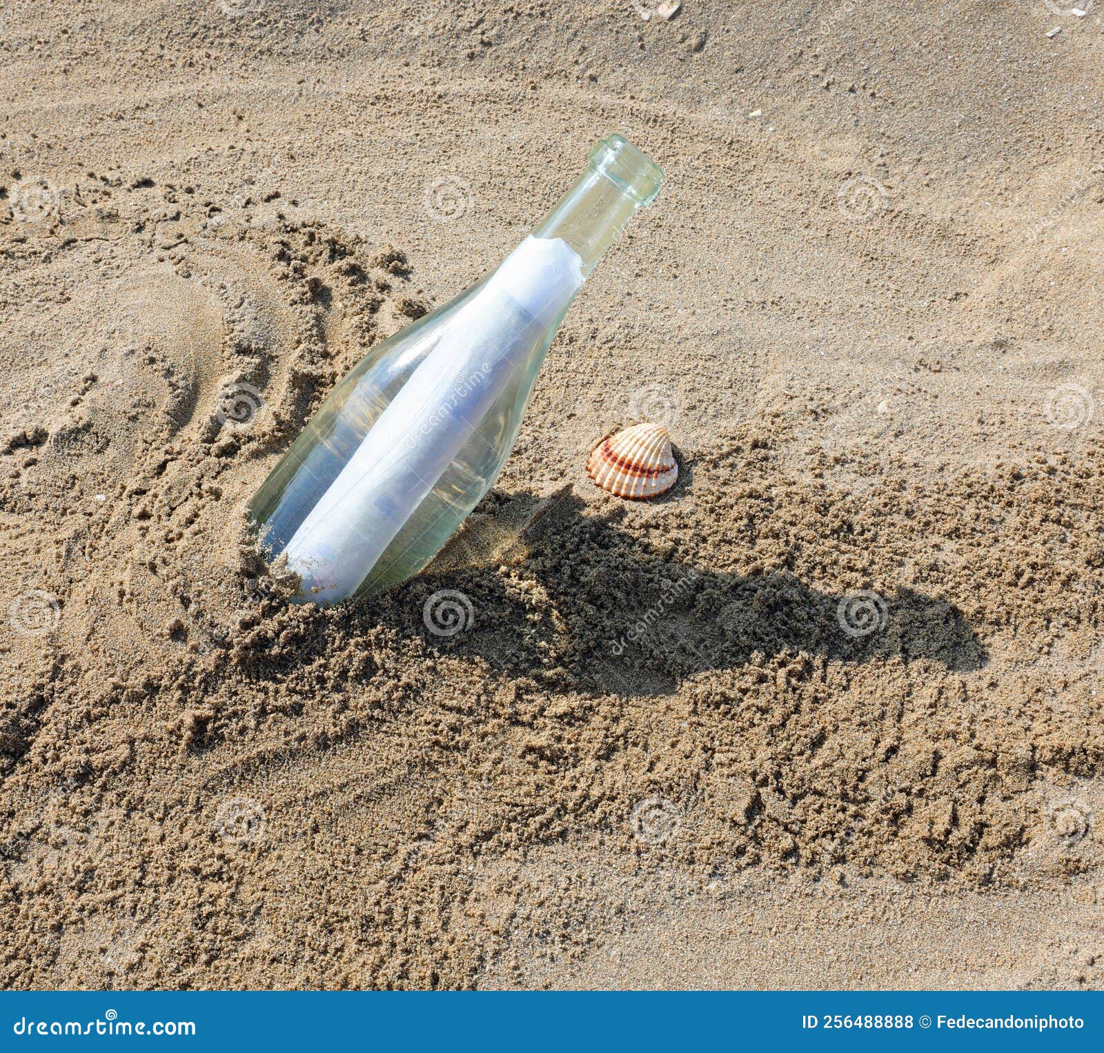 Secret Message on Clear Glass Bottle on the Beach Stock Photo - Image ...