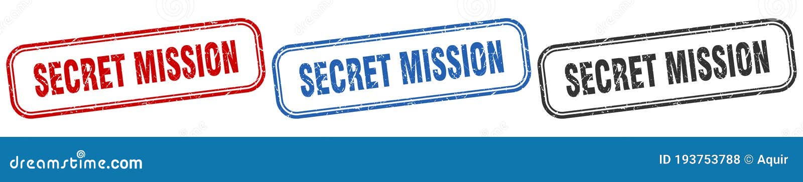 Secret Mission Square Isolated Sign Set. Secret Mission Stamp Stock ...