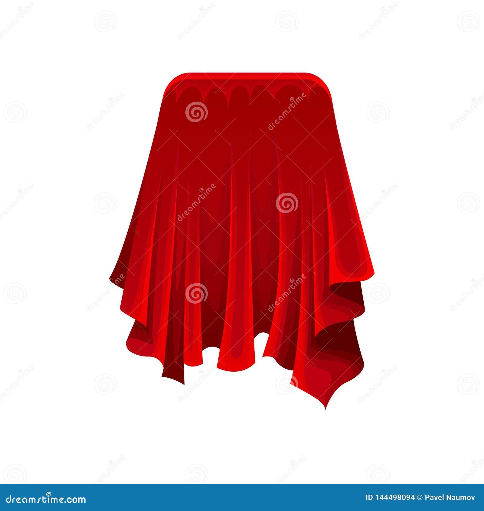 Secret Object Under Red Cloth. Presentation Concept Stock Vector ...