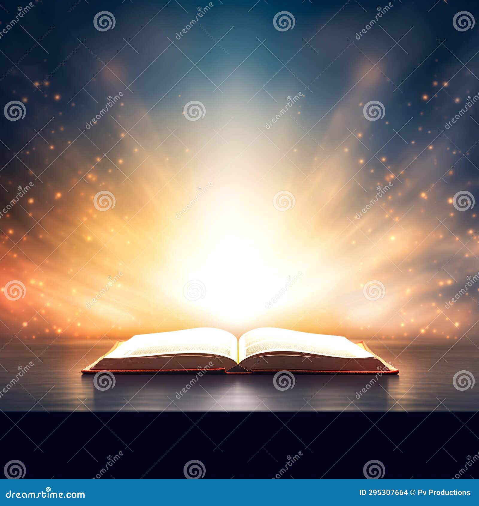 Secret Open Book with Bright Light, Fantasy Book. Stock Illustration ...