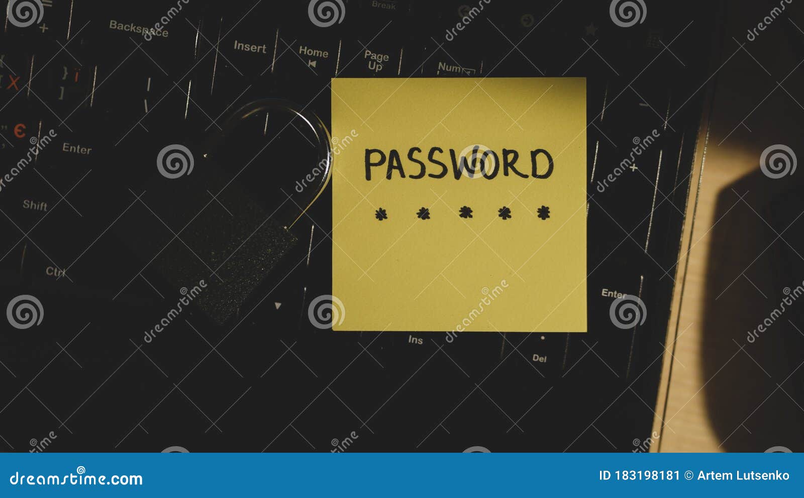 Secret Password Written On Paper Note On Background. Login Access ...