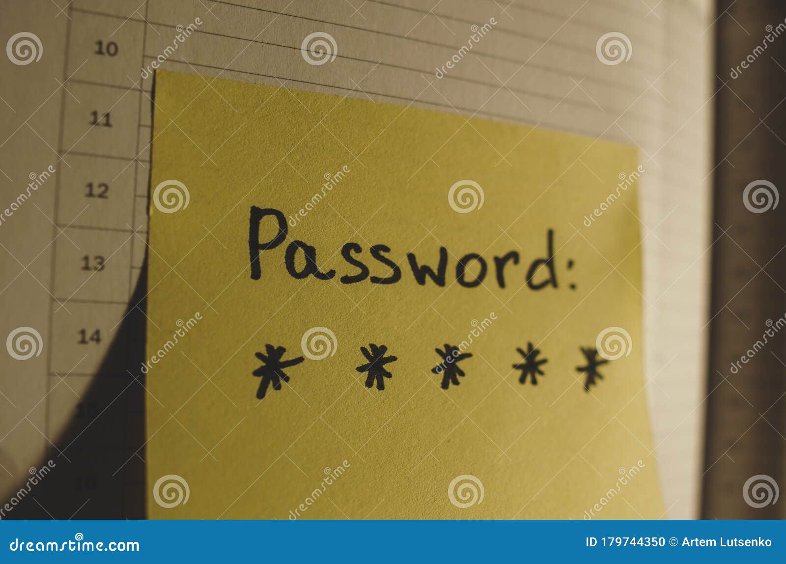 Secret Password Written on Paper Note on Background. Login Access ...