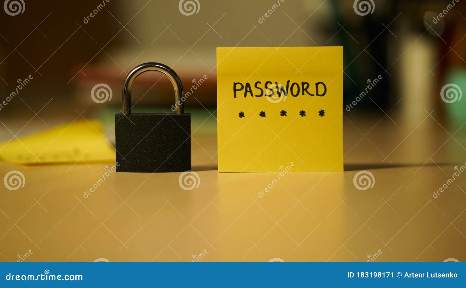 Secret Password Written on Paper Note on Background. Login Access ...